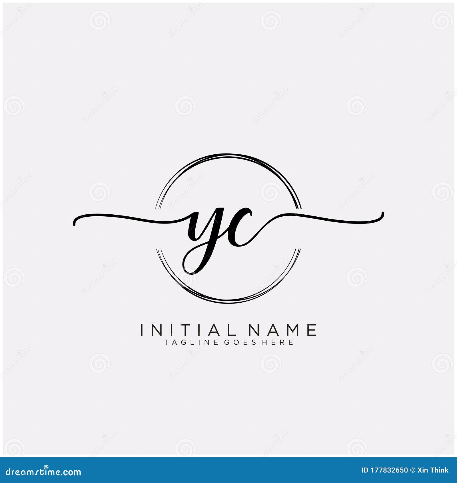 YC Initial Handwriting Logo with Circle Stock Illustration ...