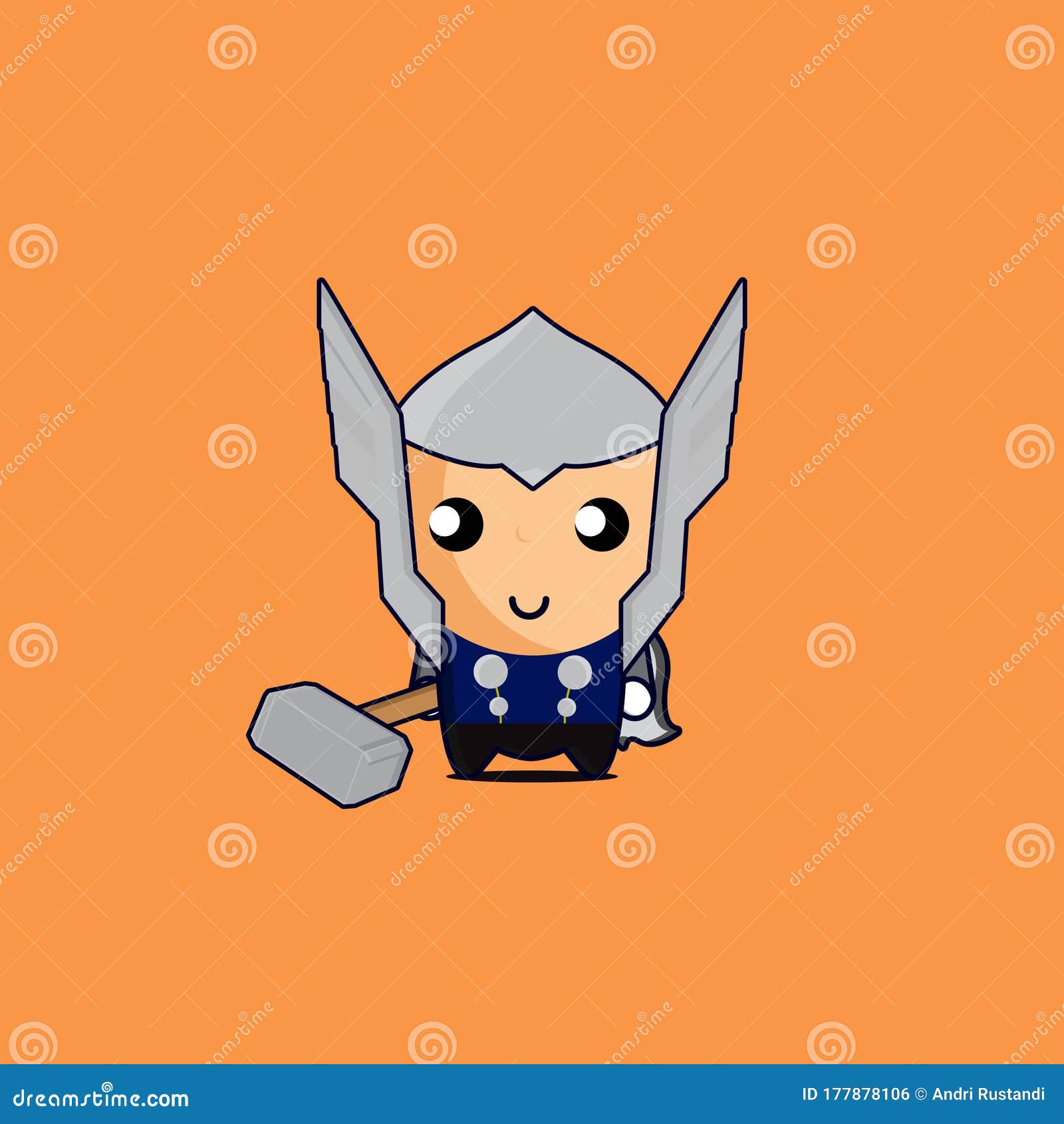 Cute Cartoon Illustration Of Thor Hammer | CartoonDealer.com #197244535