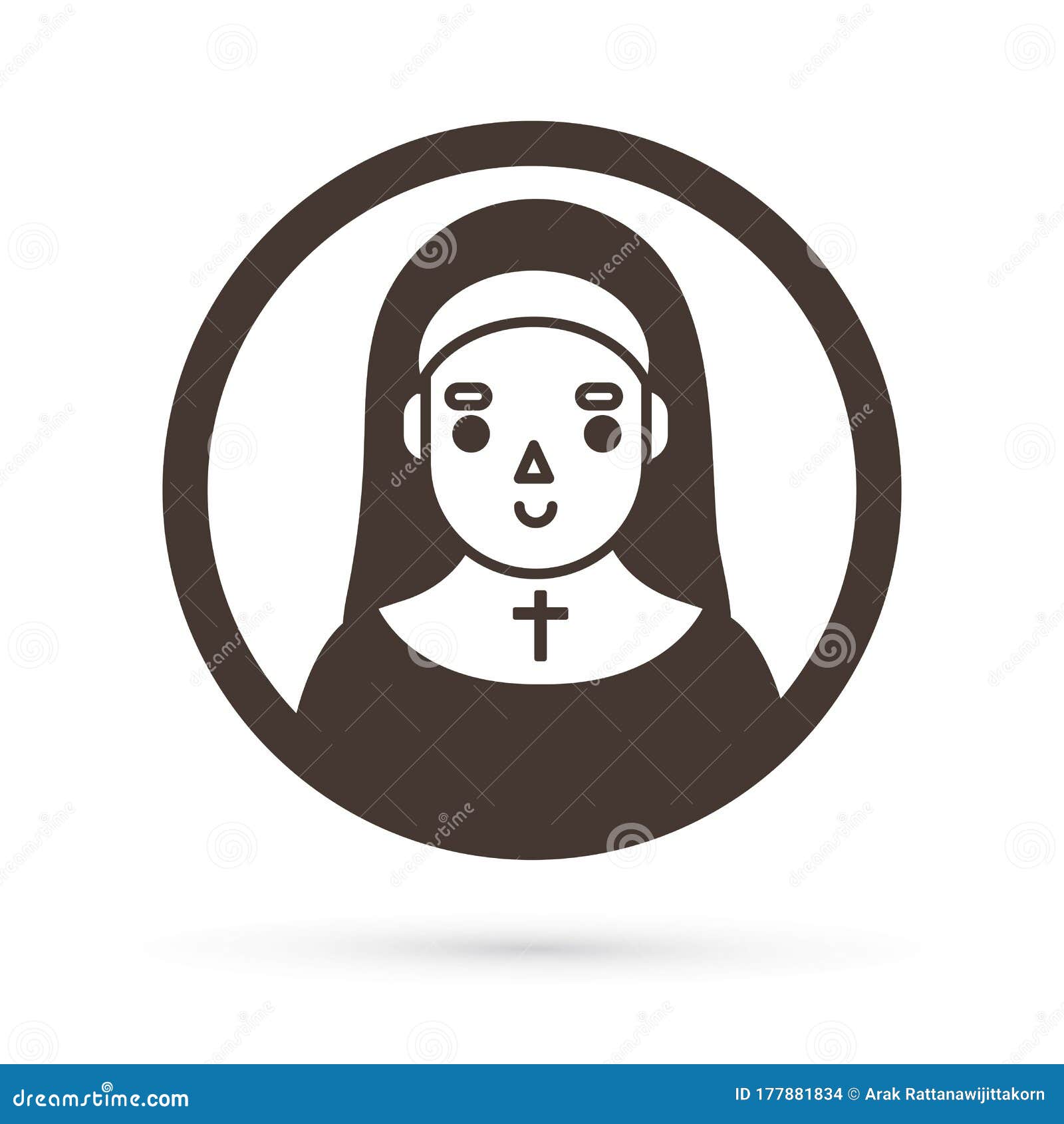 Nun icon cartoon vector stock vector. Illustration of print - 177881834