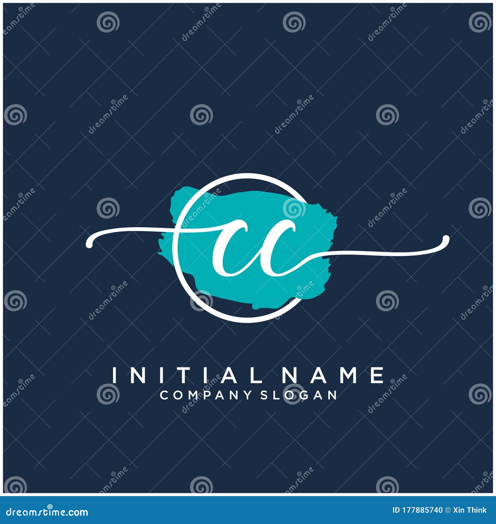 CC Initial Handwriting Logo Design with Brush Circle Stock Vector ...