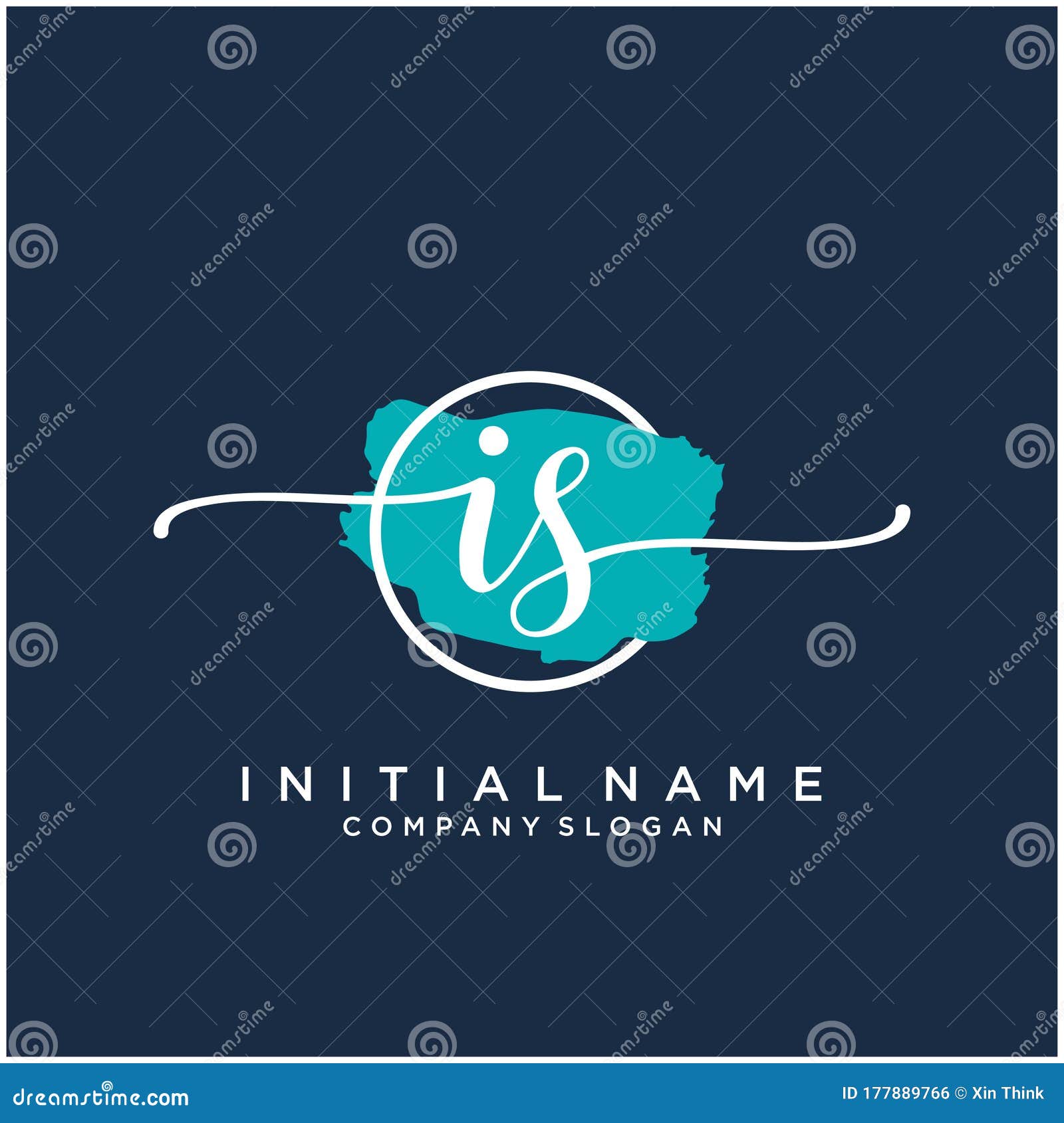 Is Initial Handwriting Logo Design with Brush Circle Stock Vector ...