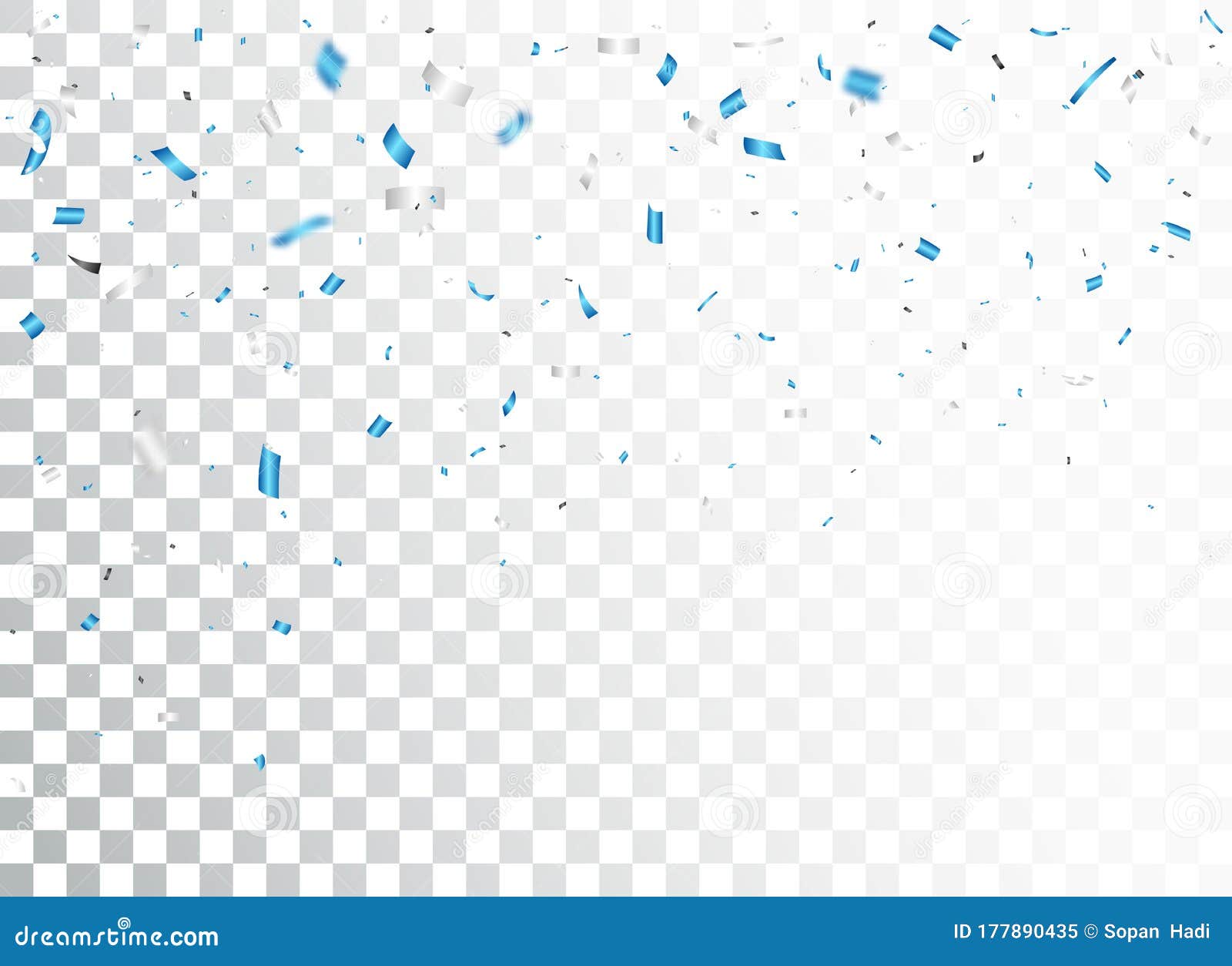 Falling Blue Confetti Celebration Design Stock Vector - Illustration of ...