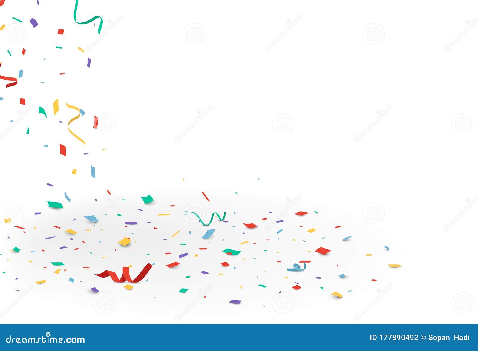 Colorful Confetti Celebration Banner Design Stock Vector - Illustration ...