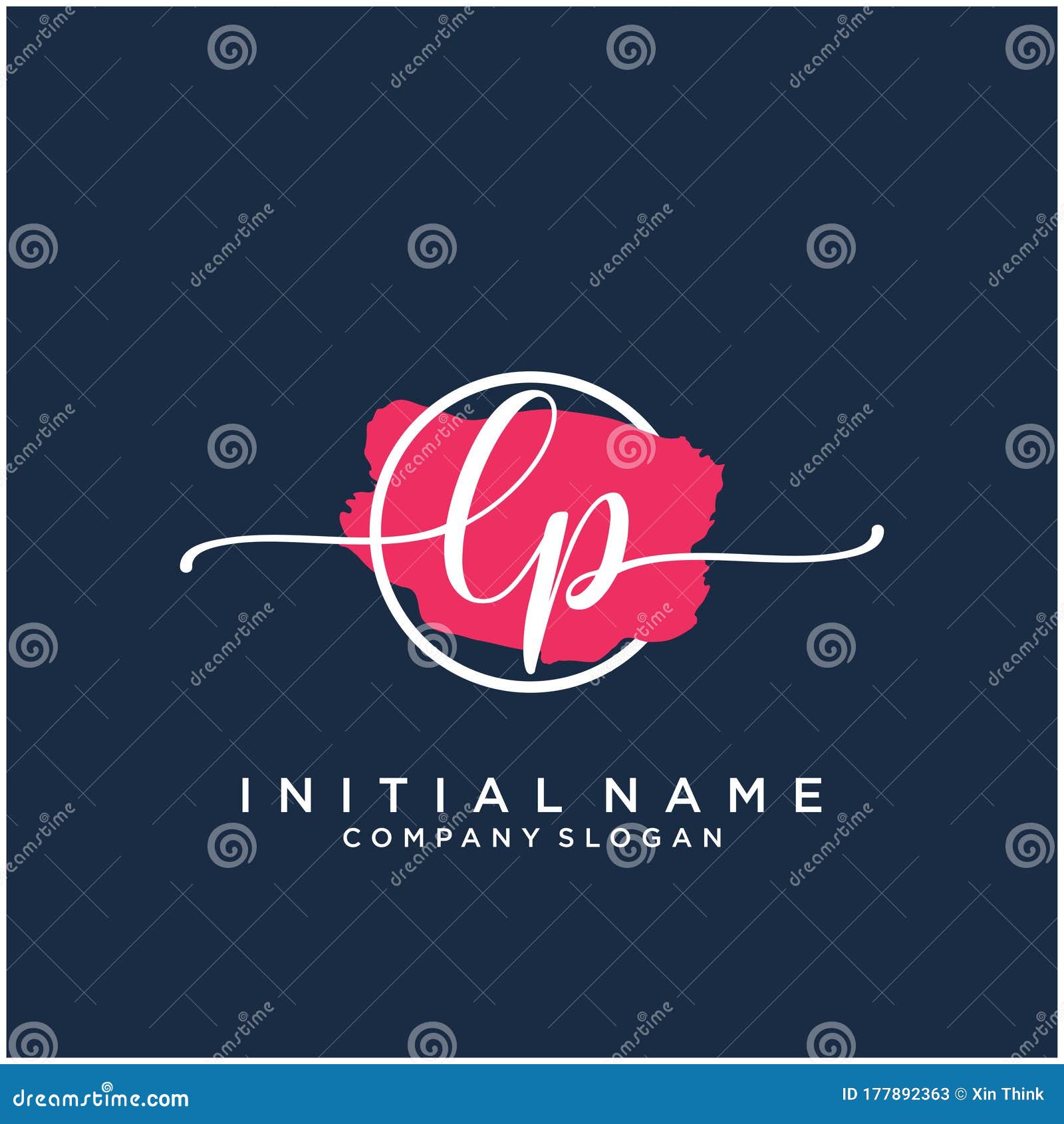 LP Initial Handwriting Logo Design with Brush Circle Stock Vector ...