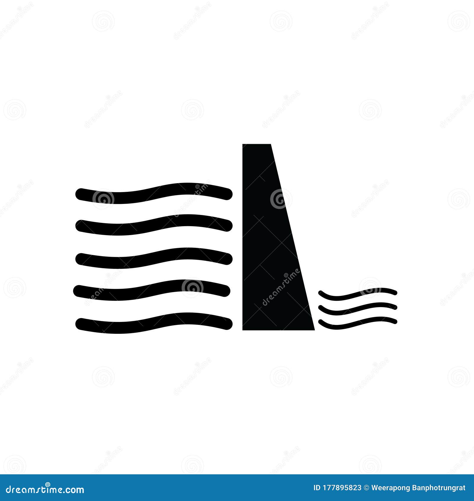 Dam or lake sign stock vector. Illustration of barrage - 177895823