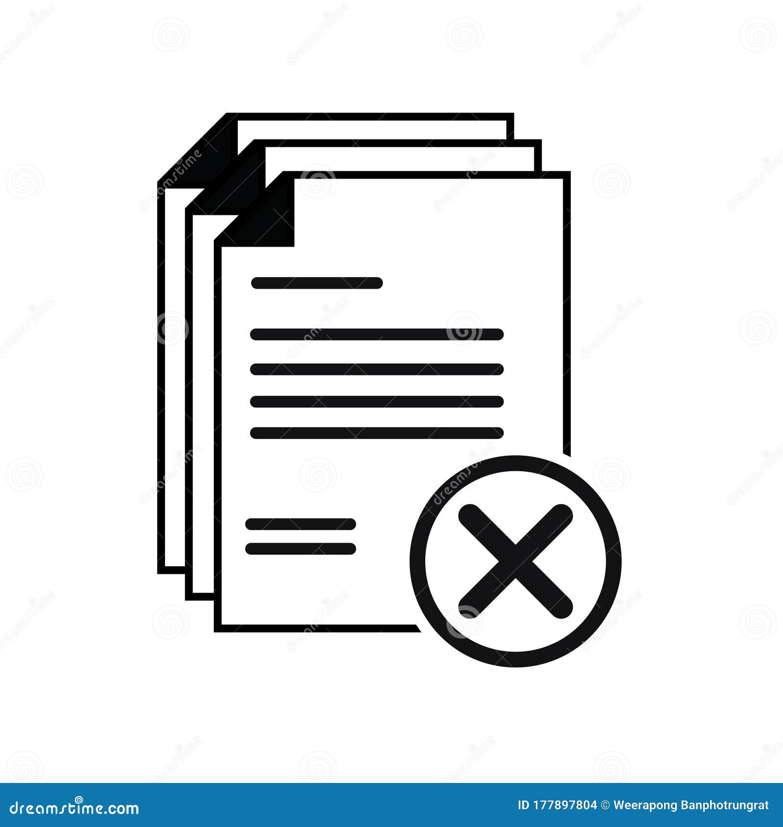 Wrong documents and repor stock vector. Illustration of wrong - 177897804