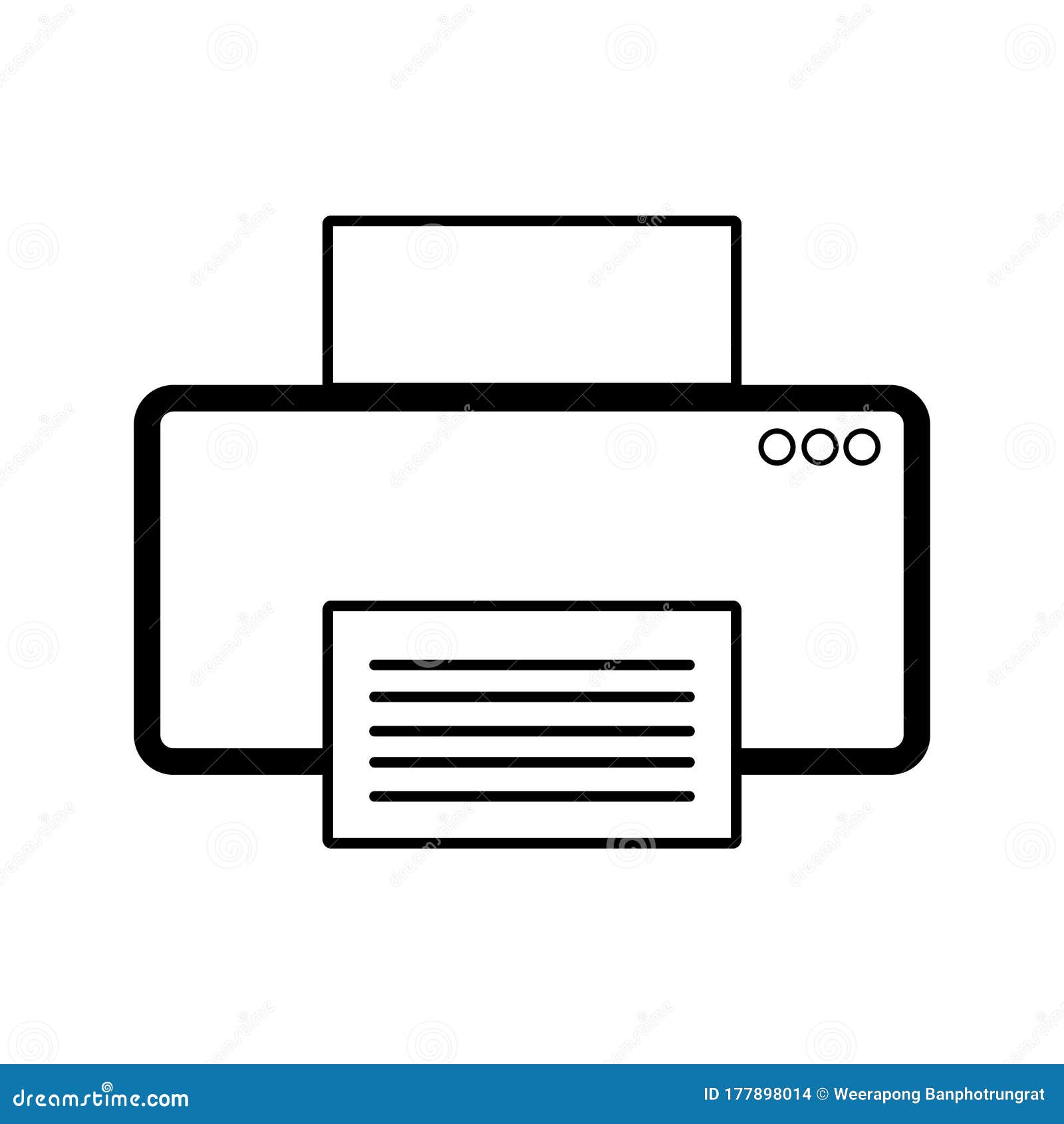 Printer paper icon stock vector. Illustration of icon - 177898014