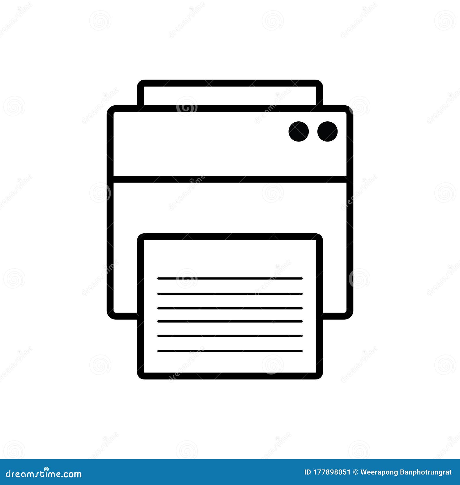 Printer paper symbol stock vector. Illustration of print - 177898051