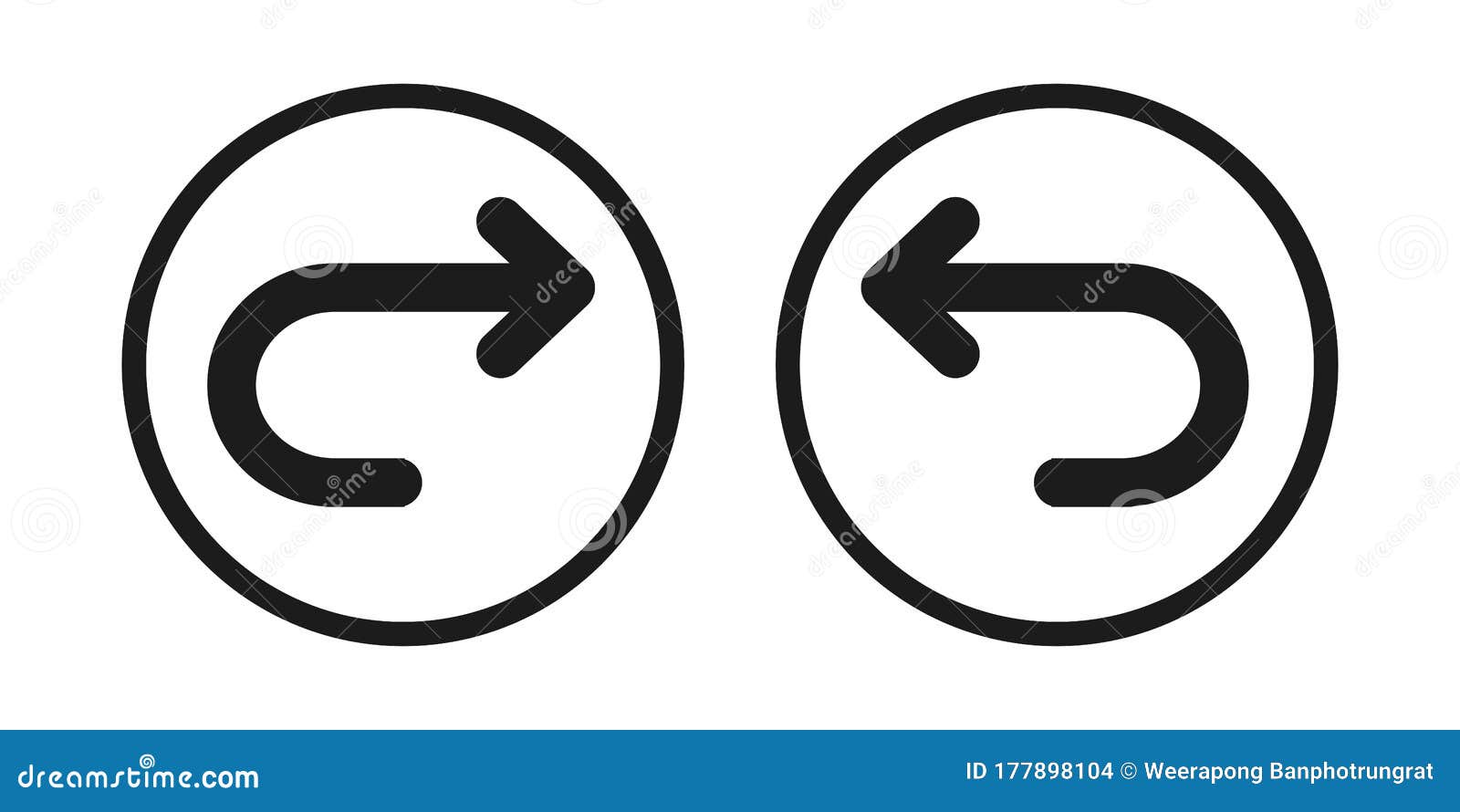 Undo And Redo Arrow Icon, Arrow Vector, Direction Illustration ... Undo And Redo Arrow Icon, Arrow Vector, Direction Illustration ...