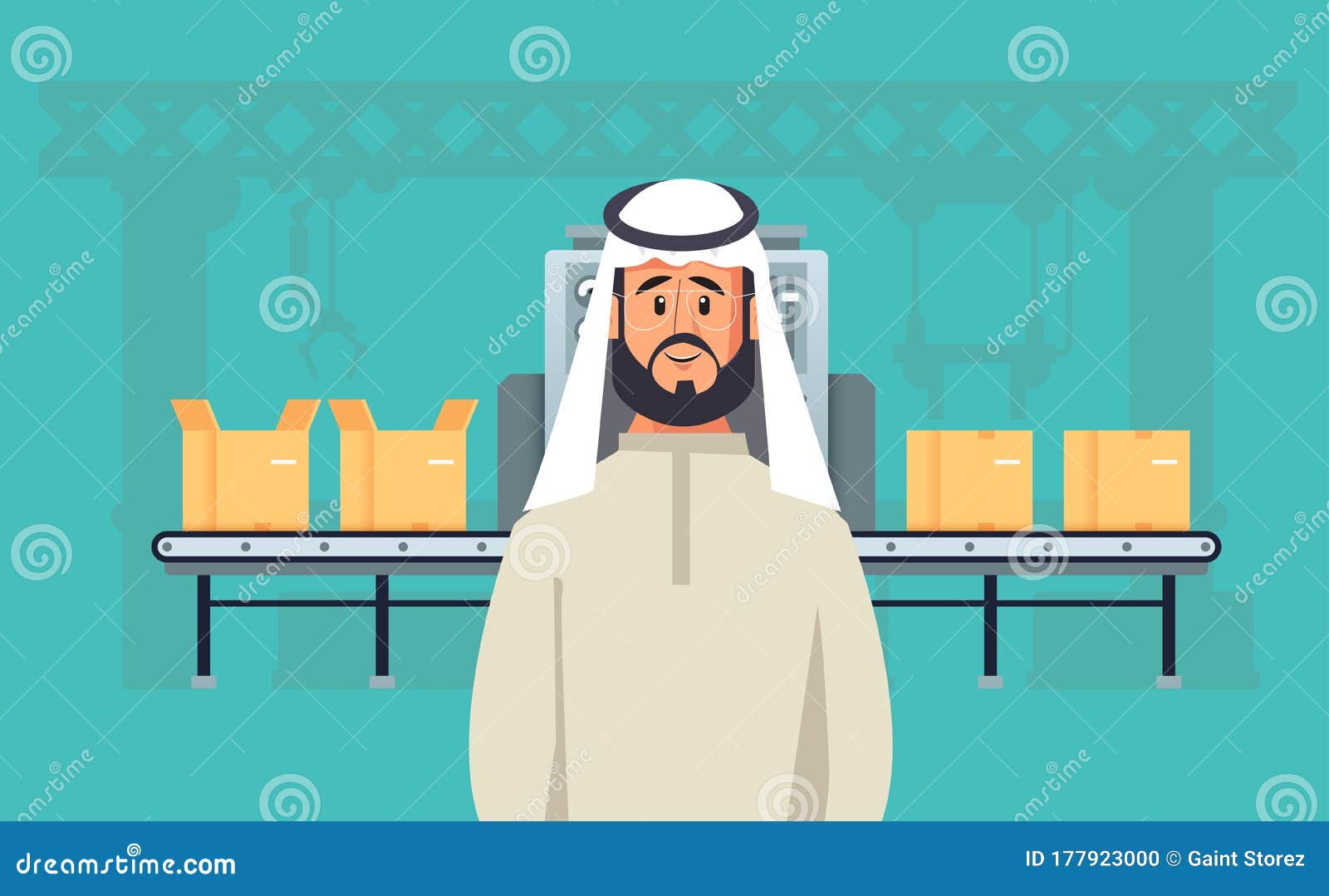 Saudi Man Work-illustration Stock Vector - Illustration of project ...