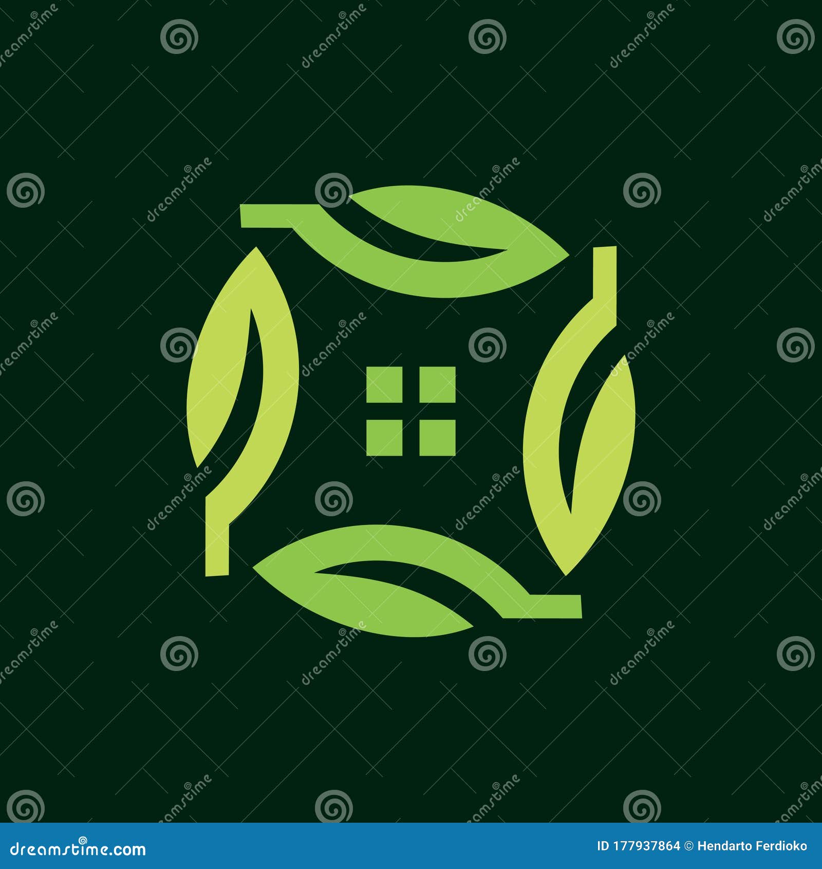 Home Green Leaf Nature Logo Vector Stock Vector - Illustration of ...