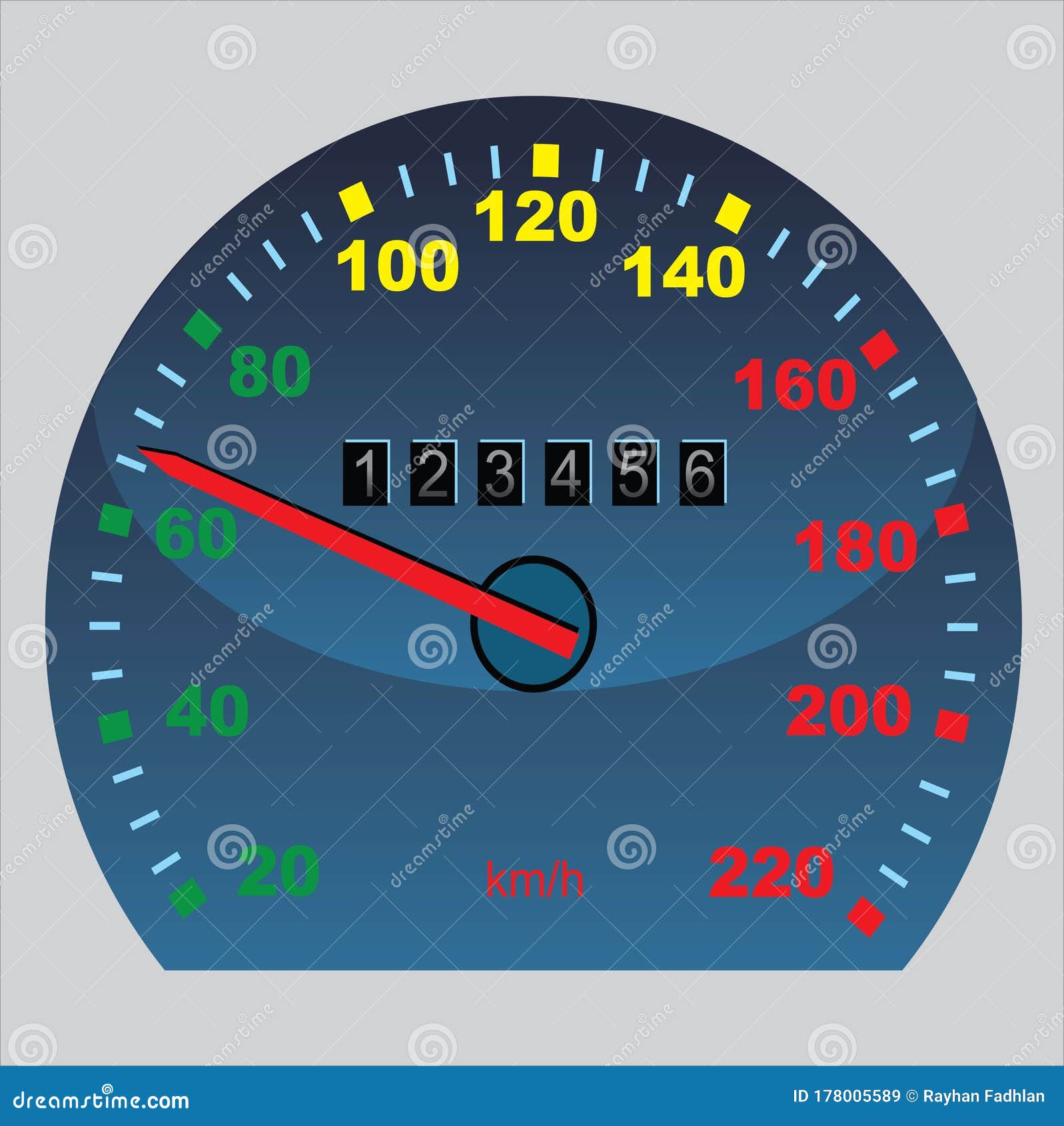 Vehicle Speedometer Icon is Blue Stock Vector - Illustration of icon ...