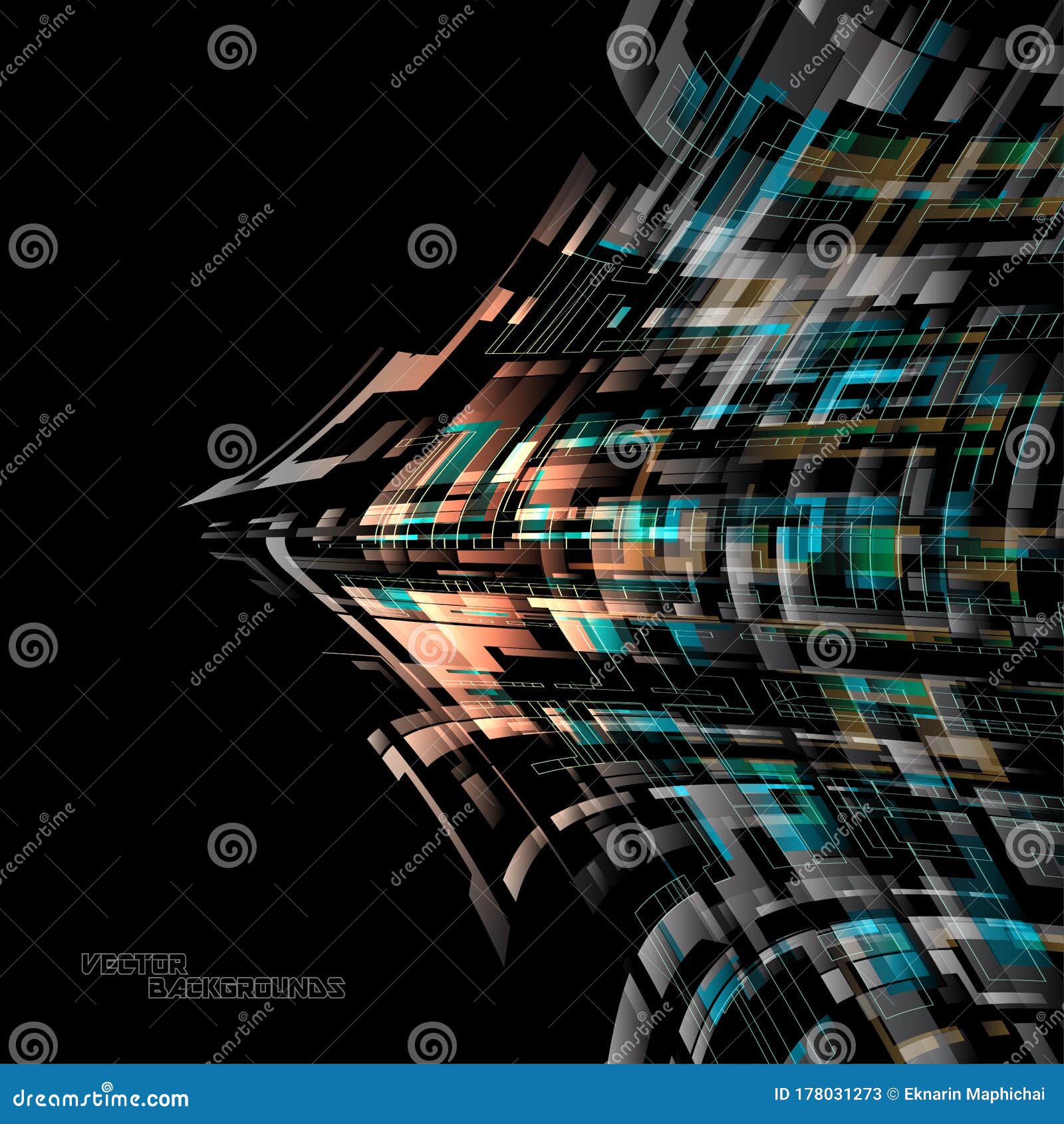 Abstract Colors Geometry Shapes Vector on a Black Stock Vector ...