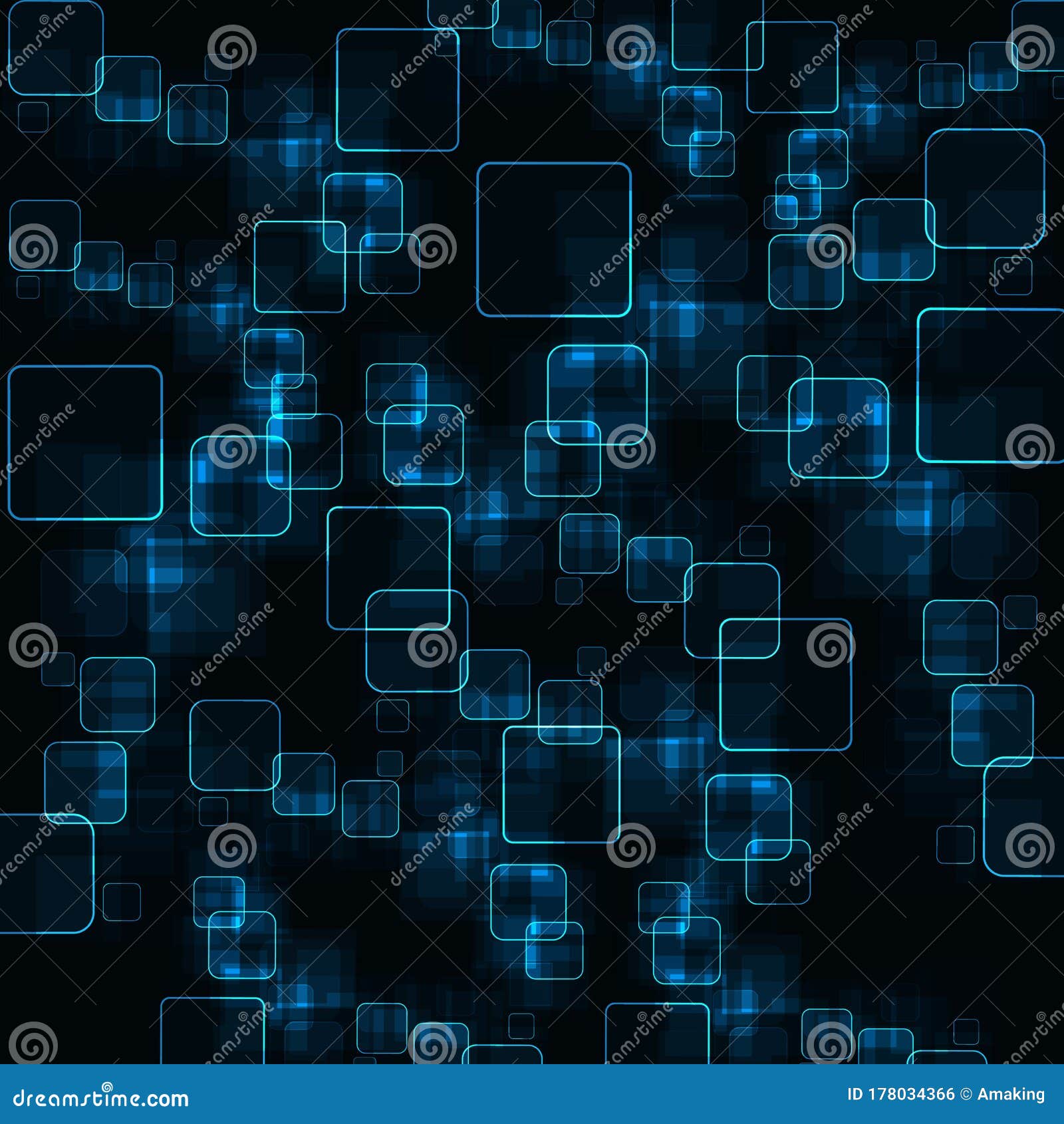 Abstract Futuristic Glowing Squares Background, Abstract Art Design ...