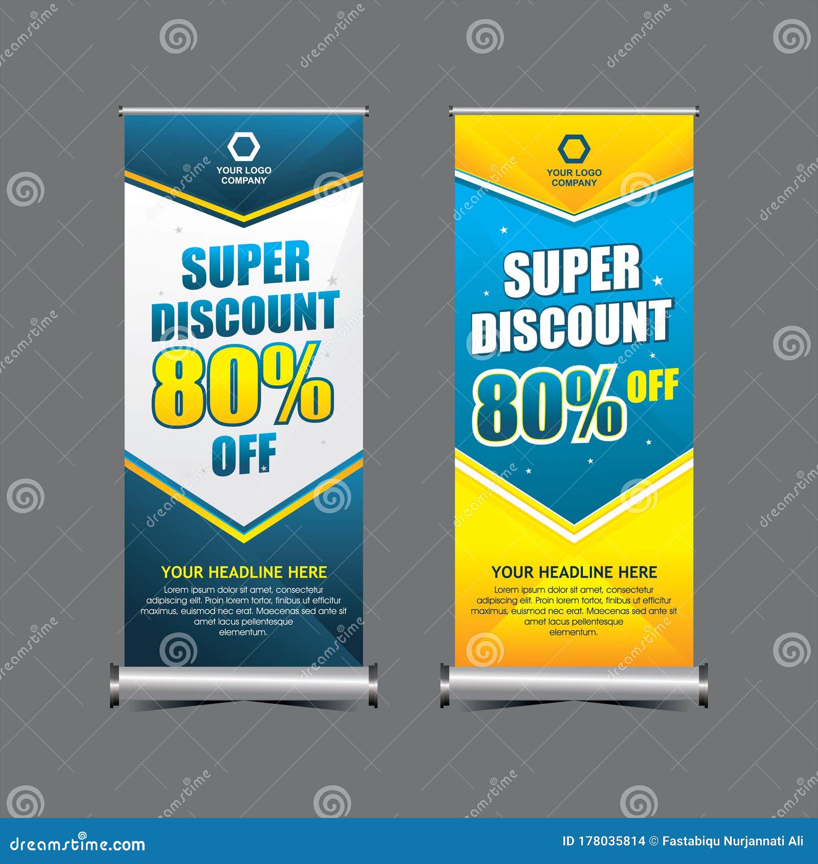 Modern Super Discount Standing Banner Stock Illustration - Illustration ...