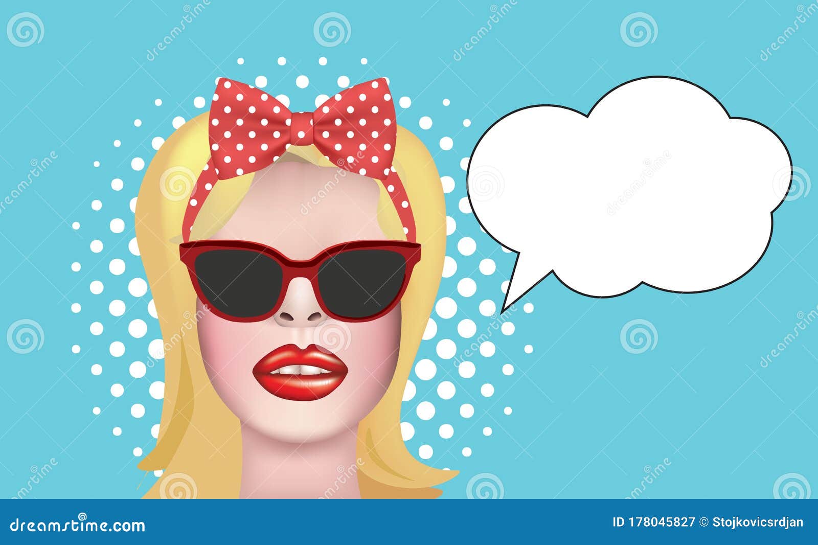 Retro Blond Woman with Glasses Stock Vector - Illustration of blue ...