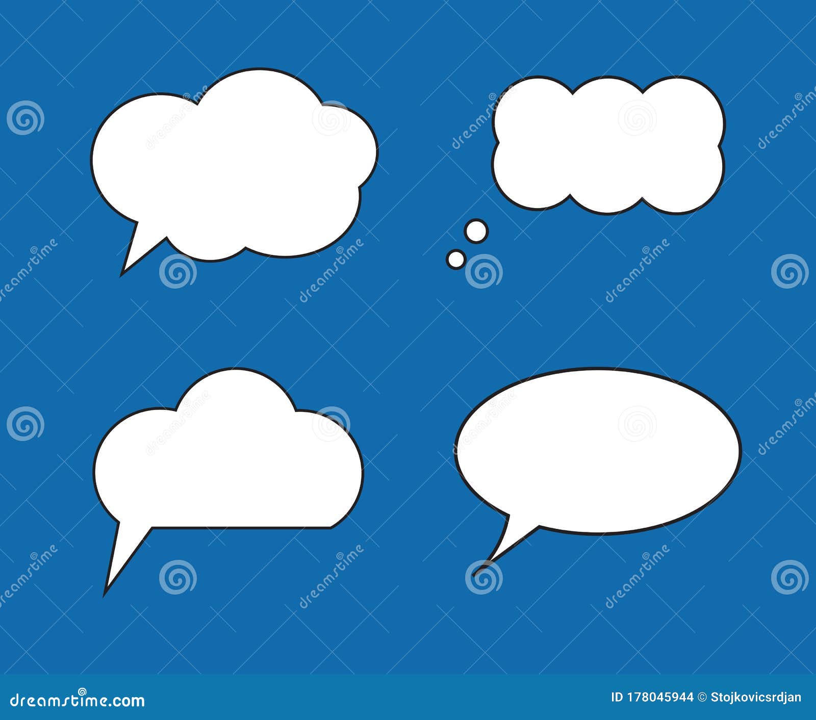 Speech cloud set stock vector. Illustration of circle - 178045944
