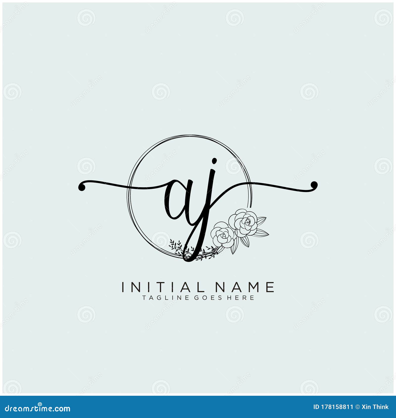 AJ Letter Initial Beauty Monogram and Elegant Stock Vector ...