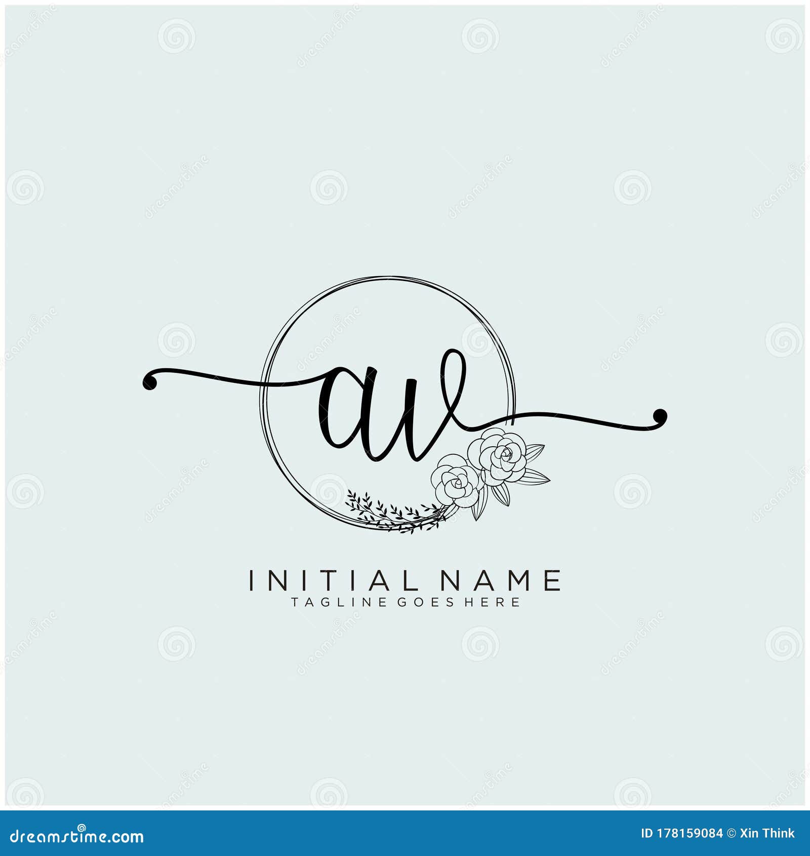 AV Letter Initial Beauty Monogram and Elegant Stock Vector ...