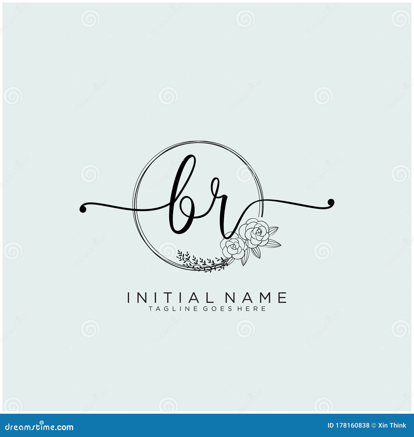 BR Letter Initial Beauty Monogram and Elegant Stock Vector ...