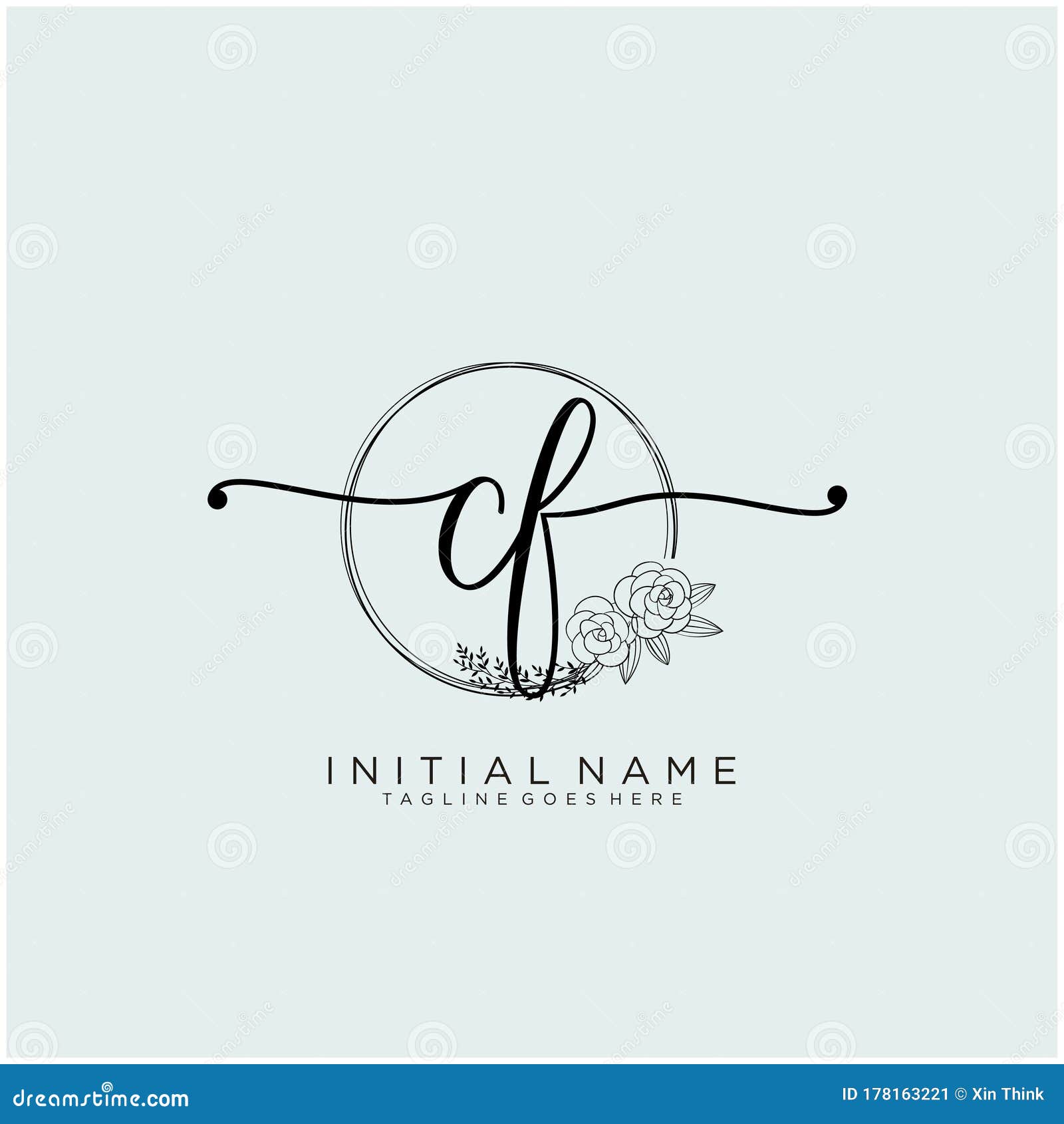CF Letter Initial Beauty Monogram and Elegant Stock Vector ...