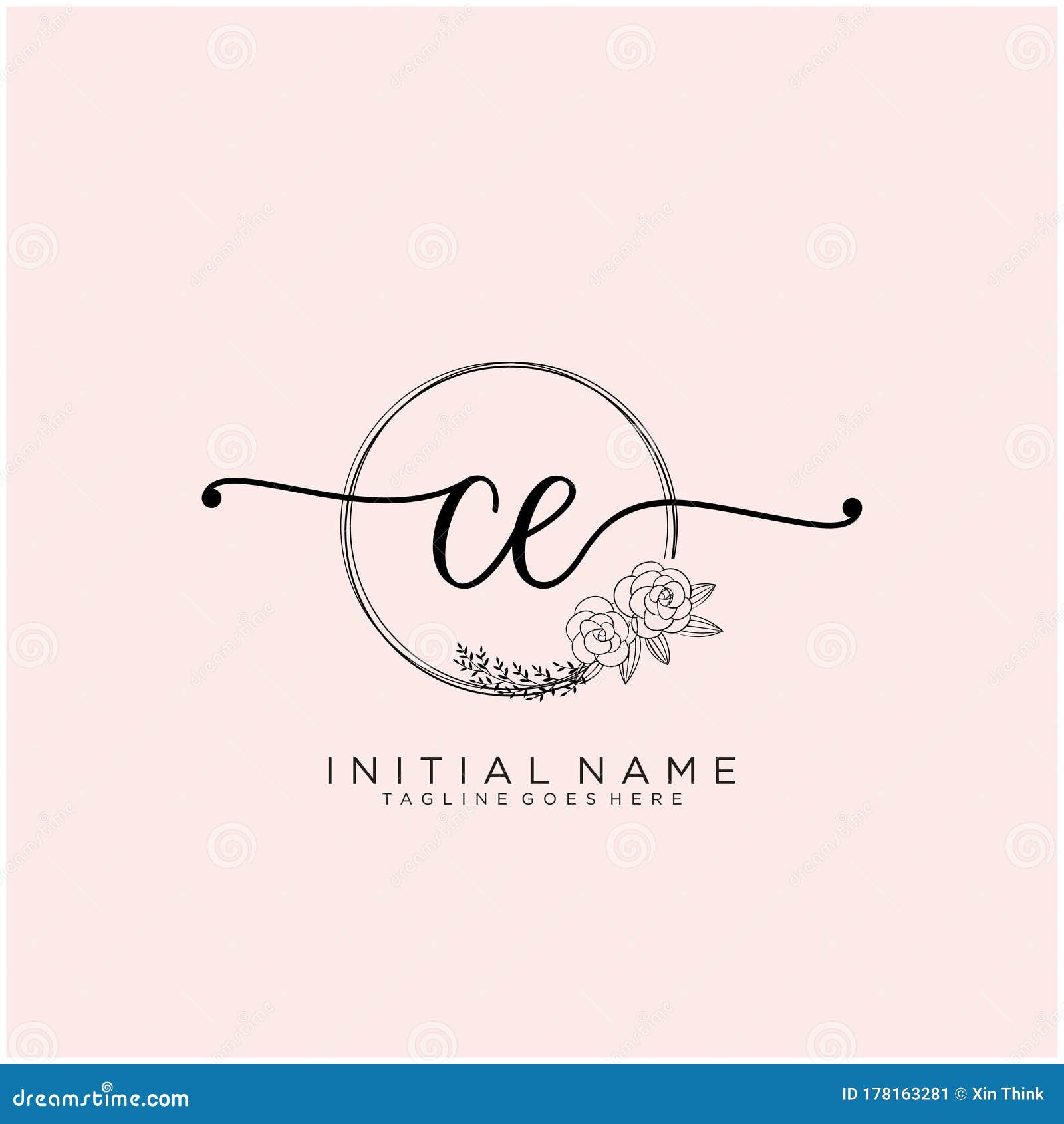 CE Letter Initial Beauty Monogram and Elegant Stock Vector ...