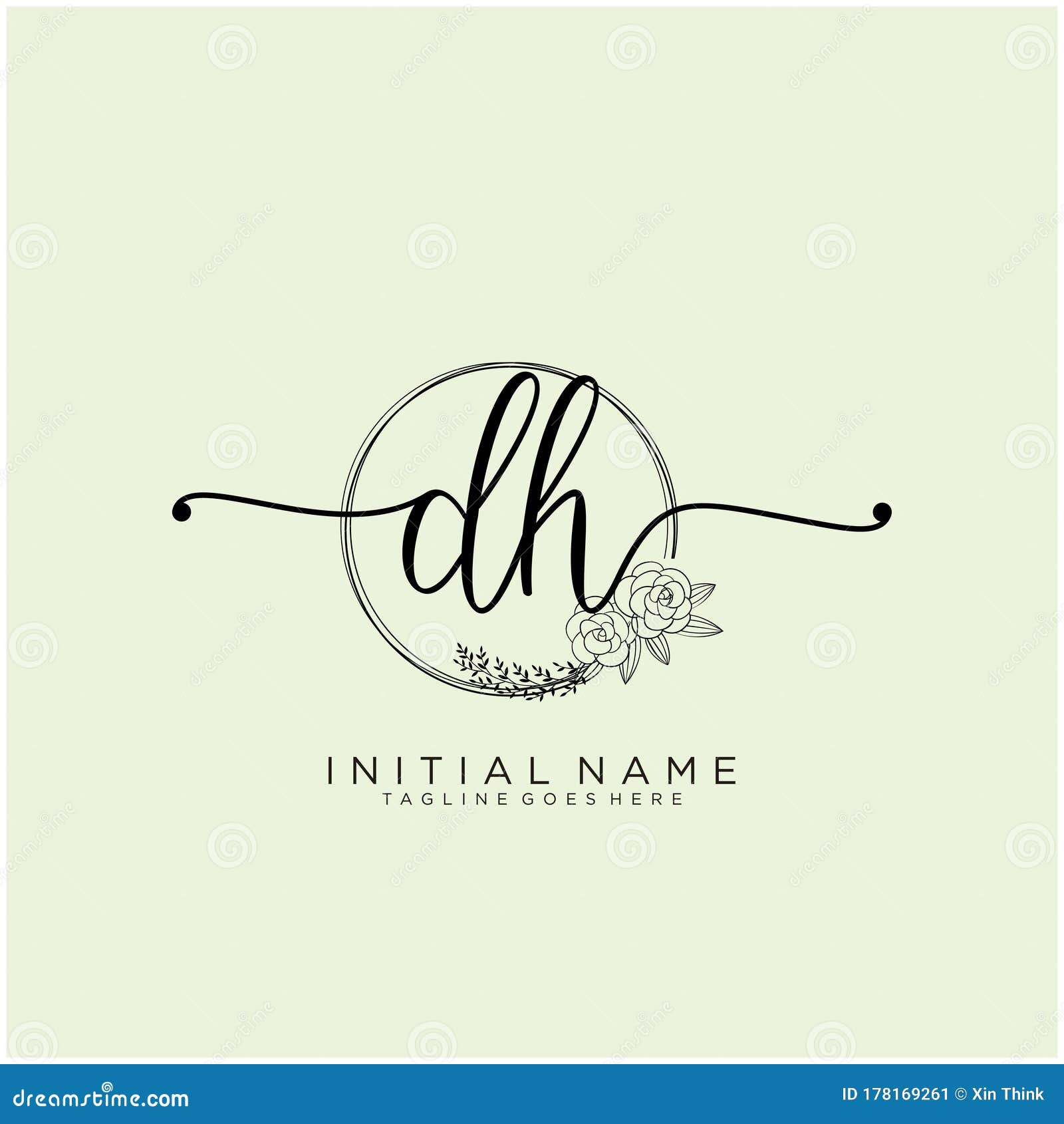 DH Letter Initial Beauty Monogram and Elegant Stock Vector ...