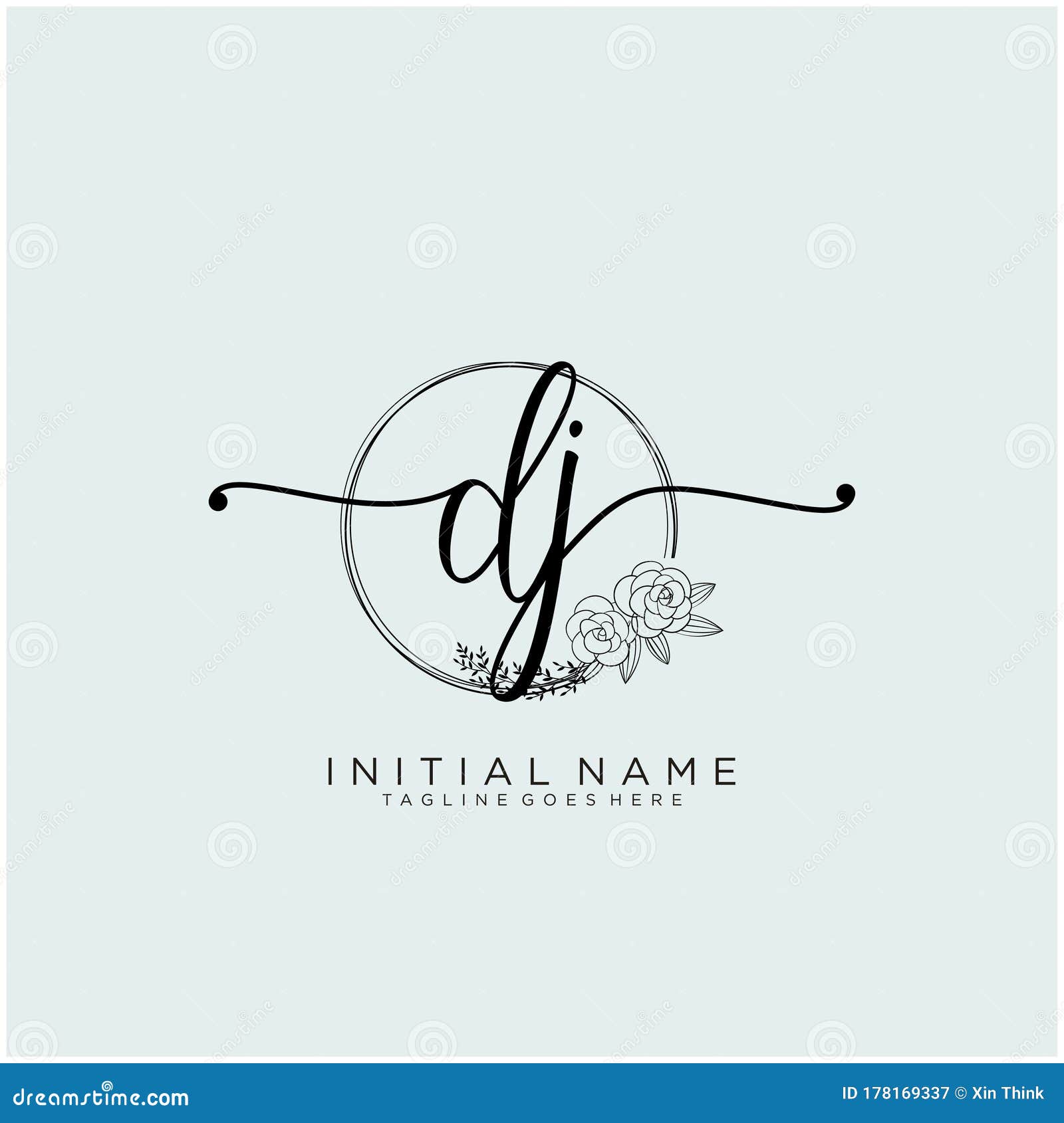 DJ Letter Initial Beauty Monogram and Elegant Stock Vector ...