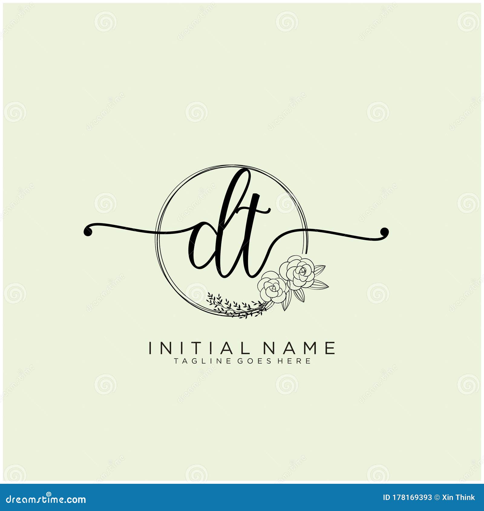 DT Letter Initial Beauty Monogram and Elegant Stock Vector ...