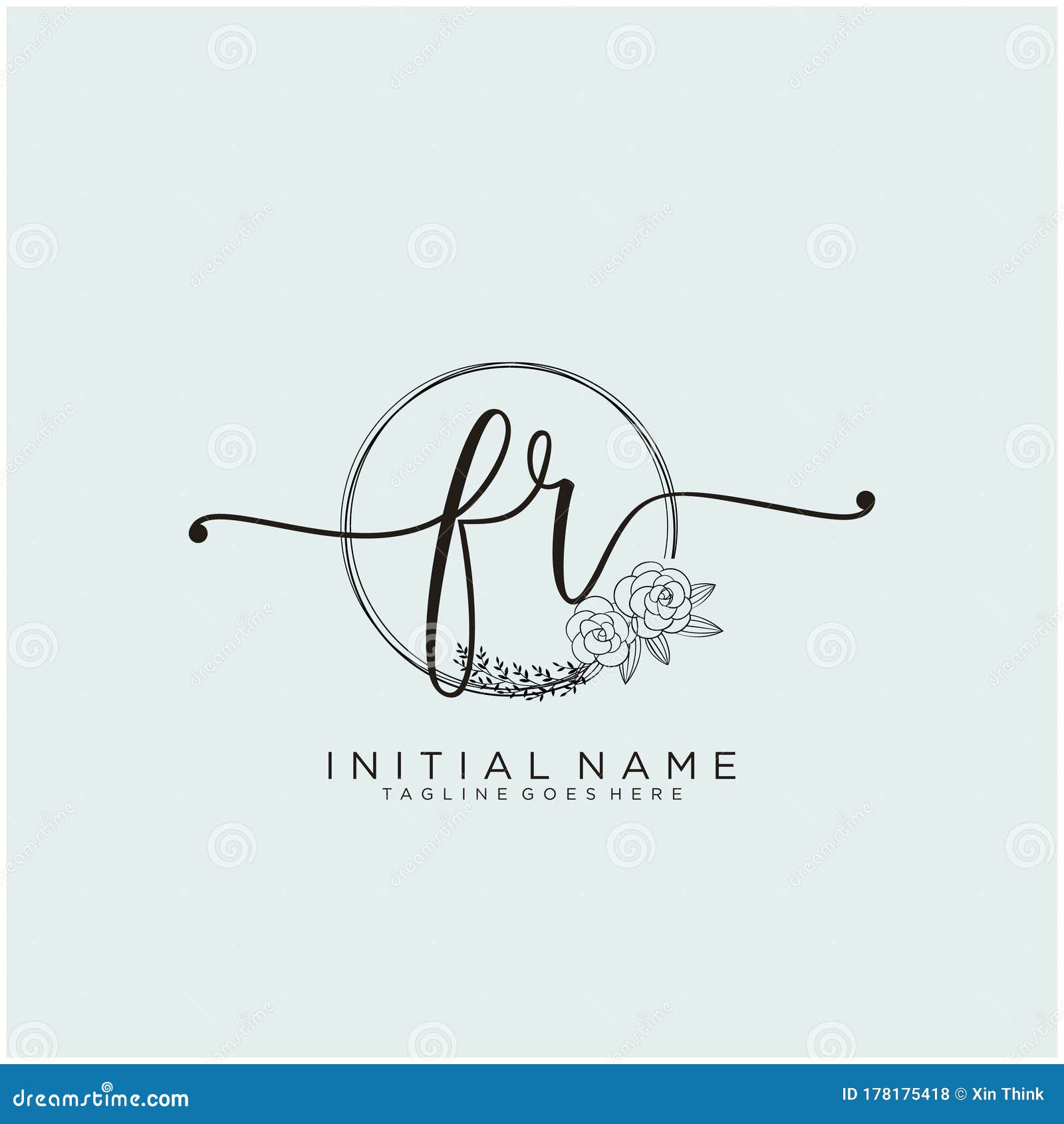 FR Letter Initial Beauty Monogram and Elegant Stock Vector ...