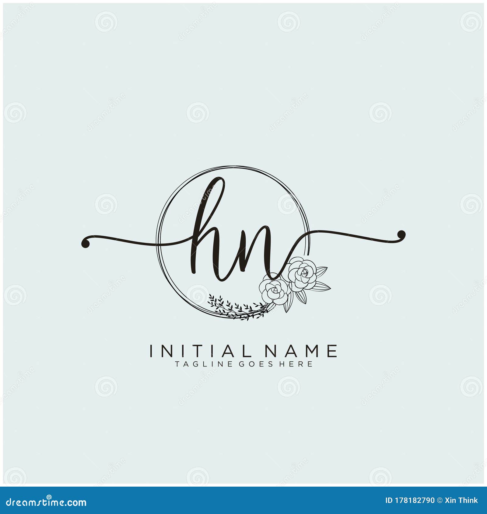 HN Letter Initial Beauty Monogram and Elegant Stock Vector ...