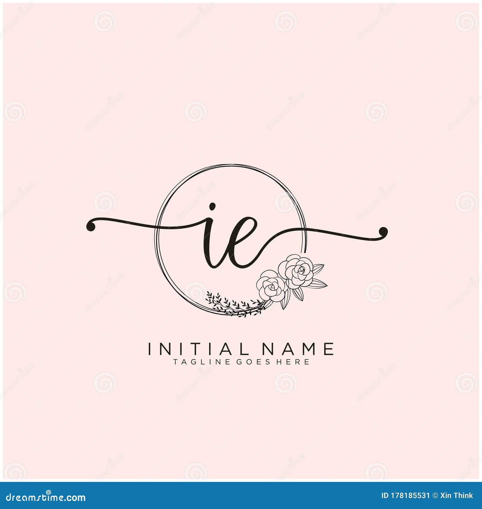 IE Letter Initial Beauty Monogram and Elegant Stock Vector ...