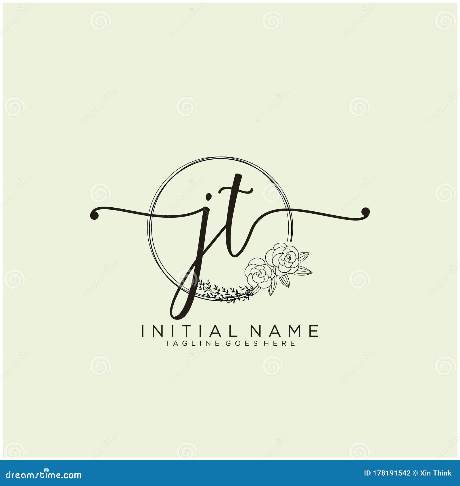 JT Letter Initial Beauty Monogram and Elegant Stock Vector ...