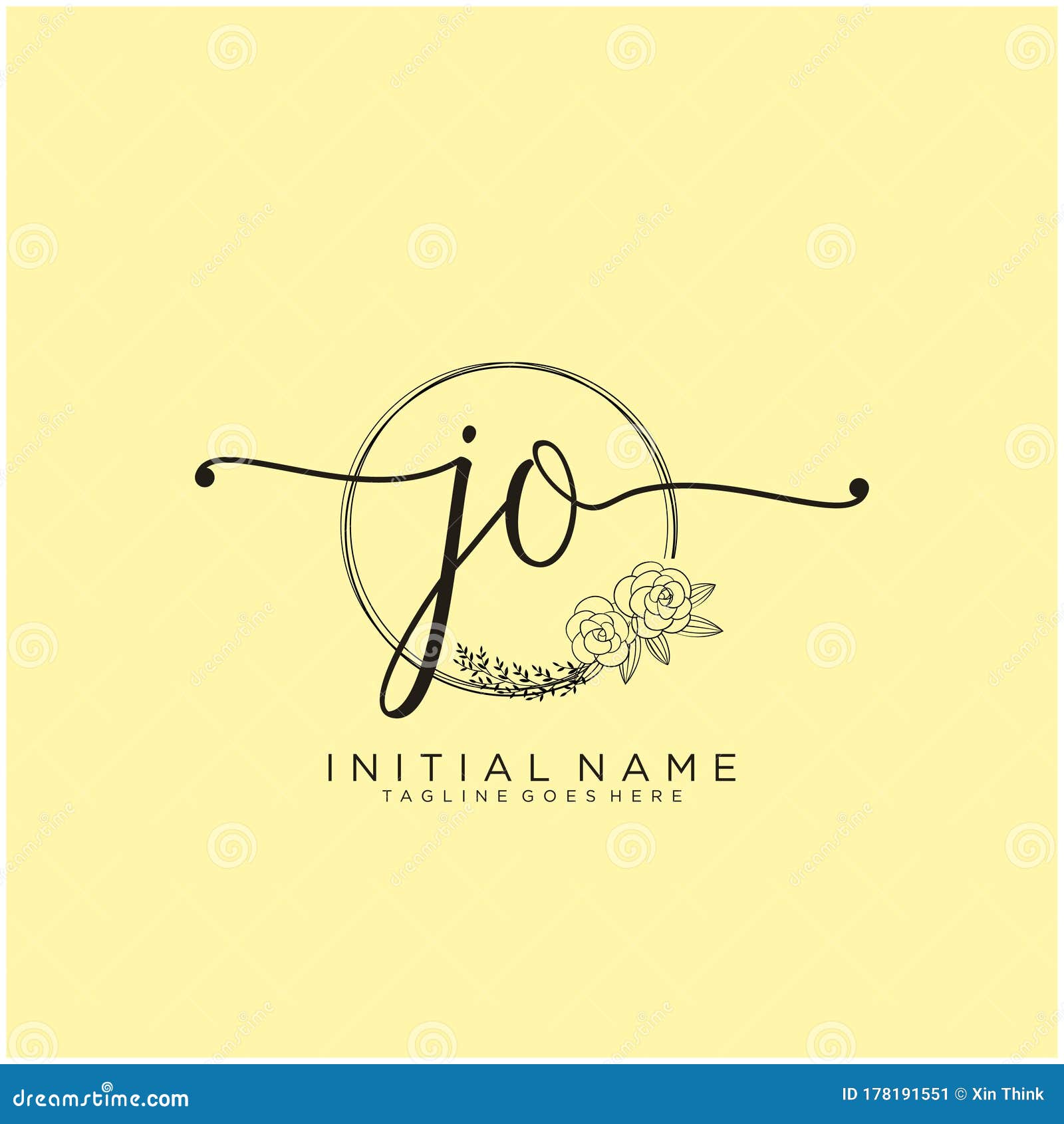 JO Letter Initial Beauty Monogram and Elegant Stock Vector ...