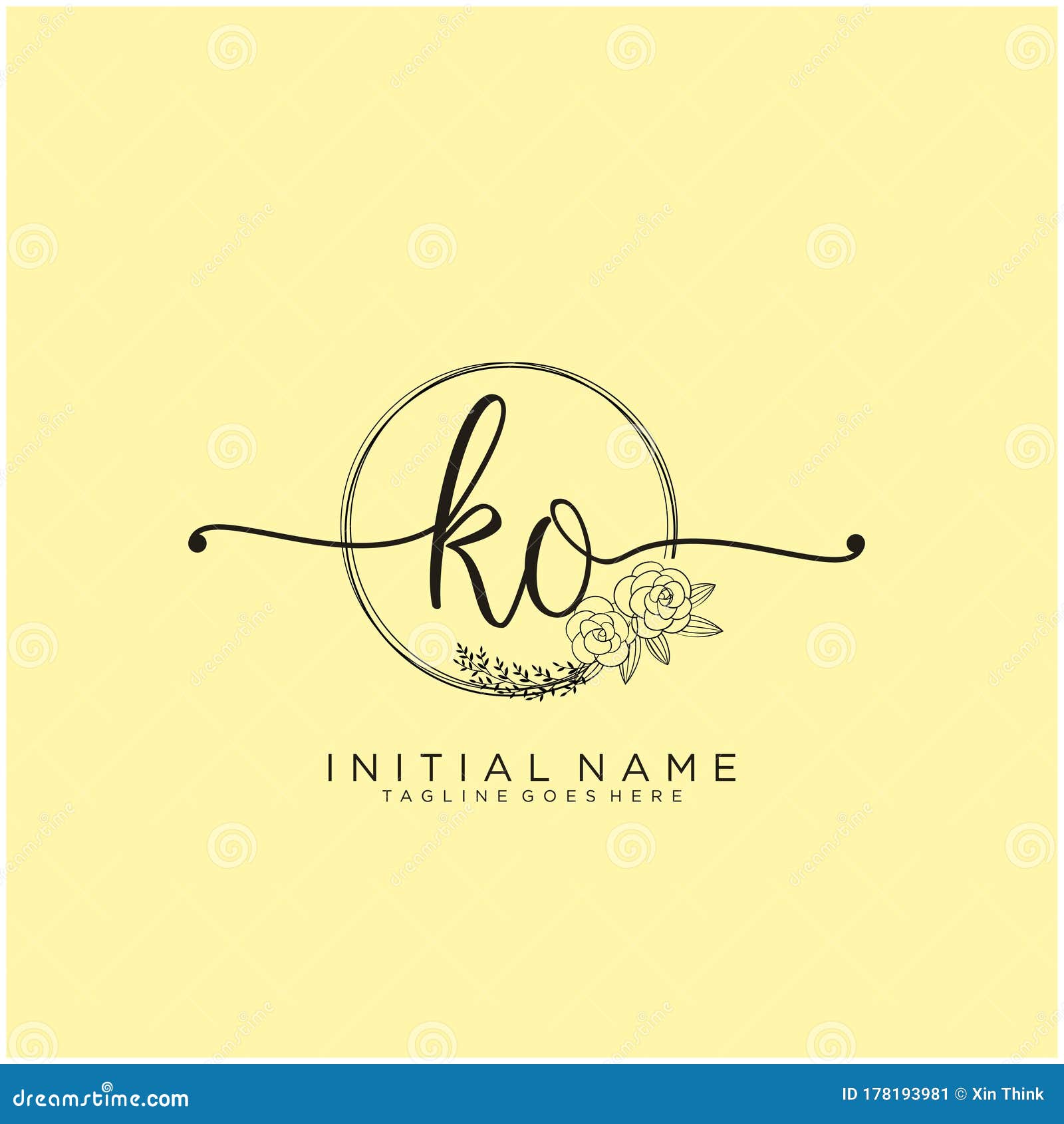 KO Letter Initial Beauty Monogram and Elegant Stock Vector ...