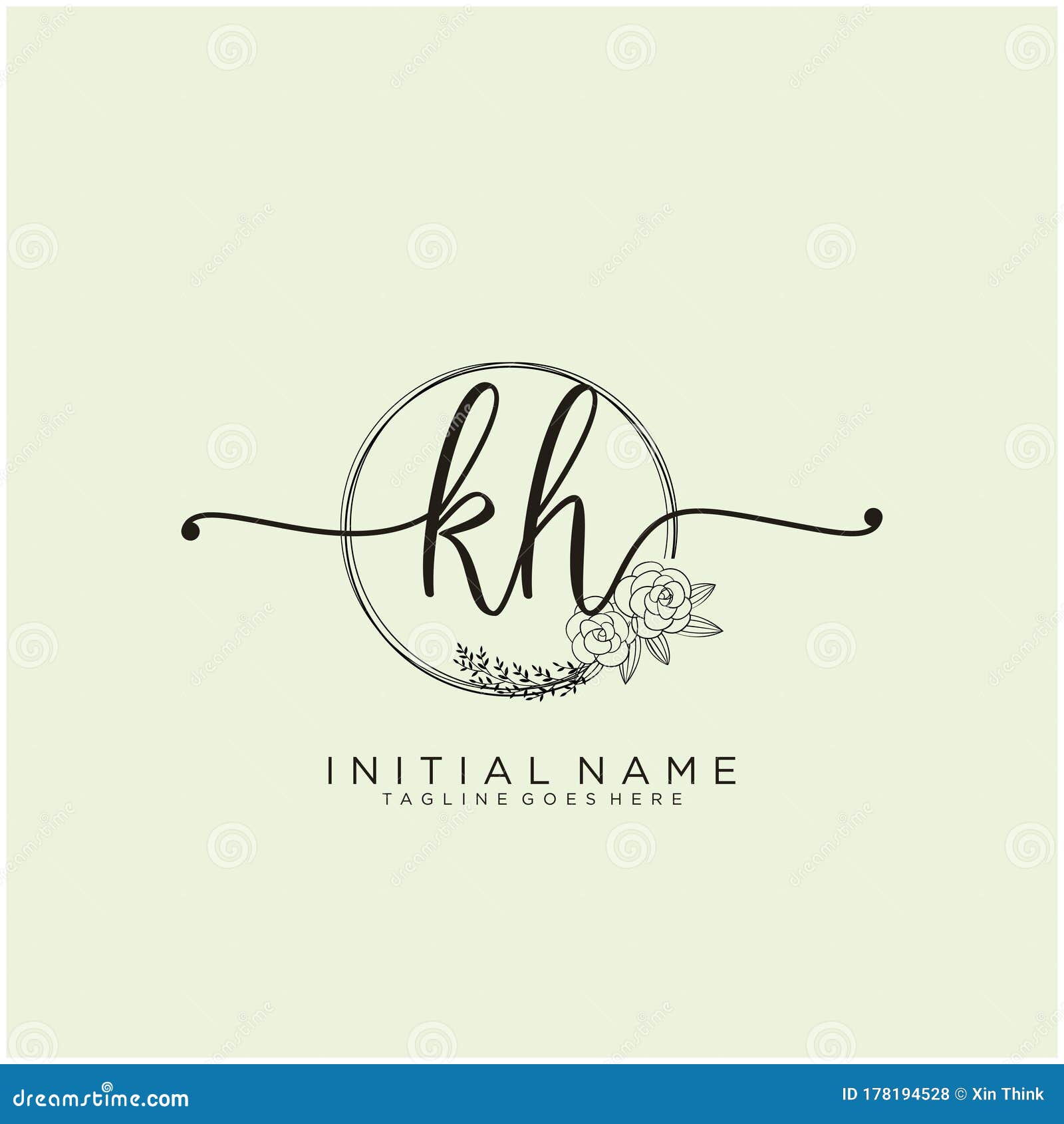 KH Letter Initial Beauty Monogram and Elegant Stock Vector ...