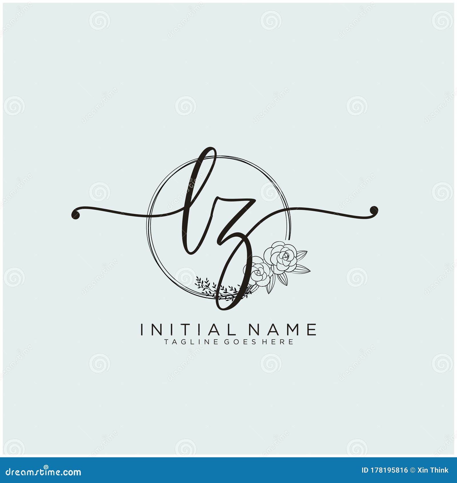 LZ Letter Initial Beauty Monogram and Elegant Stock Vector ...