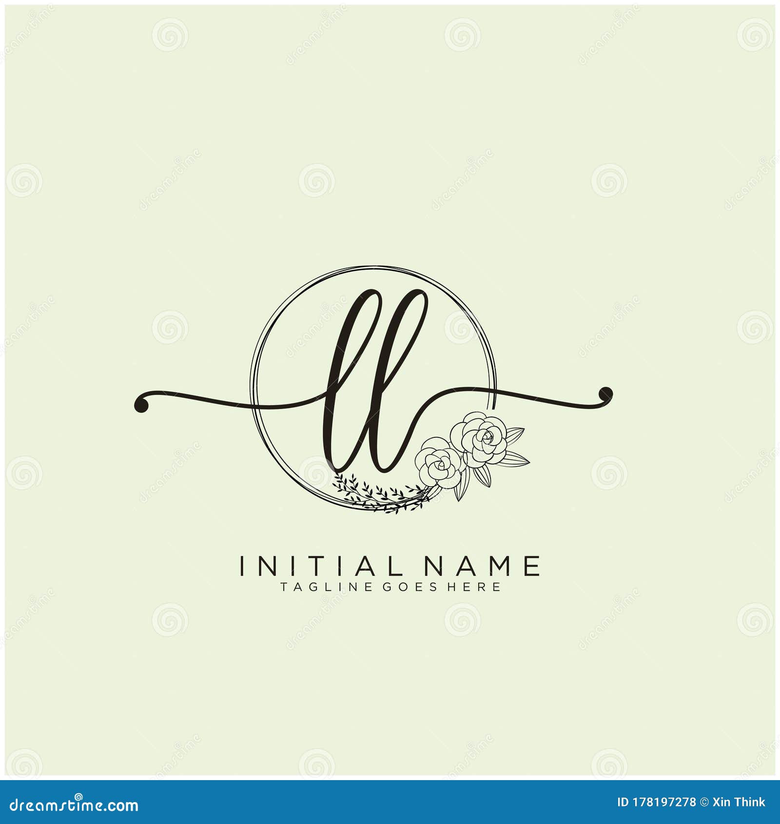 LL Letter Initial Beauty Monogram and Elegant Stock Vector ...