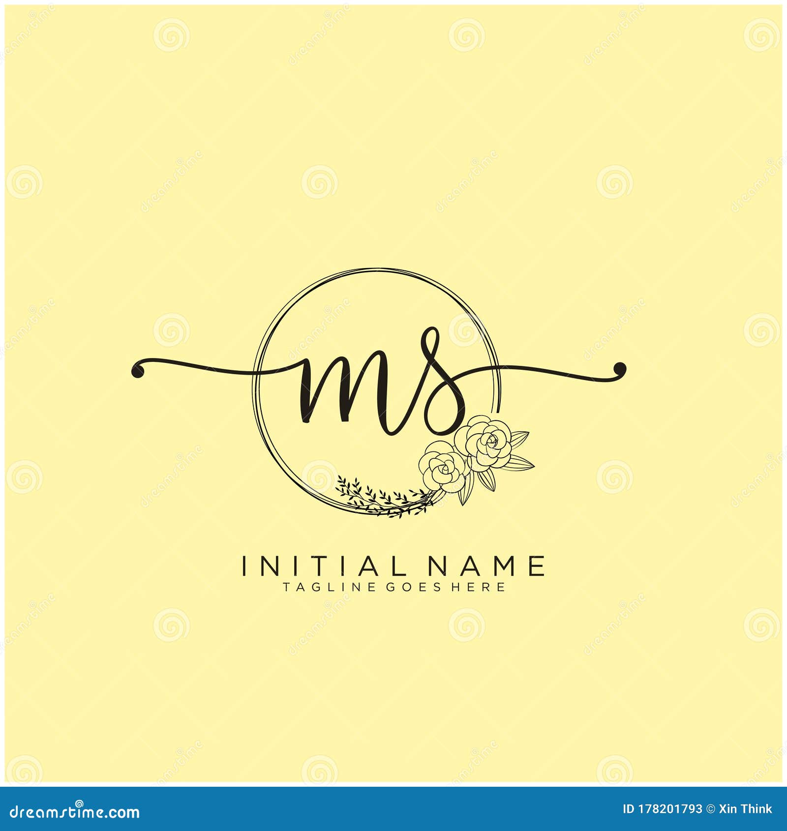 Initial WG Elegant Luxury Monogram Logo Or Badge Template With Scrolls ...