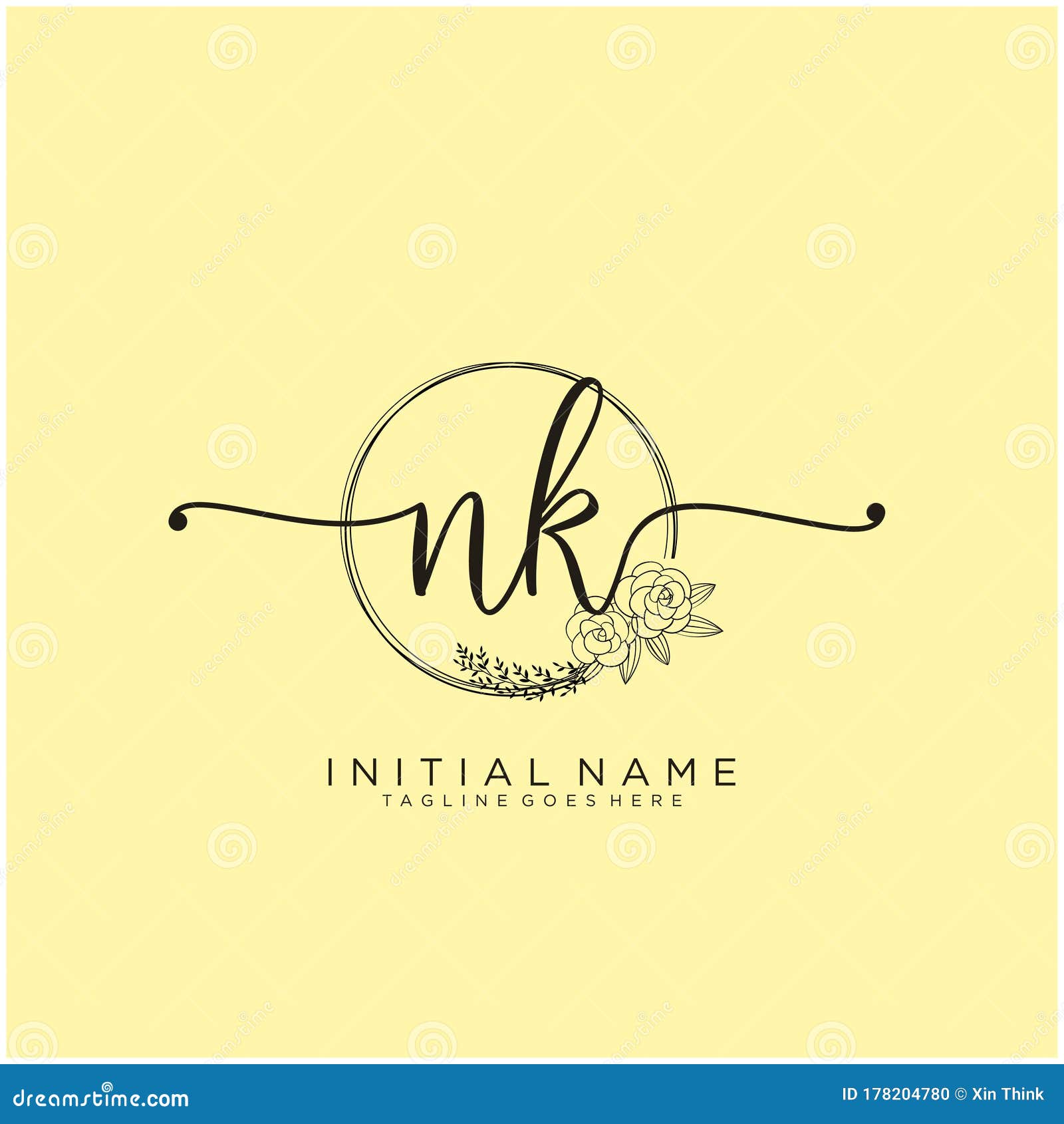 NK Letter Initial Beauty Monogram and Elegant Stock Vector ...