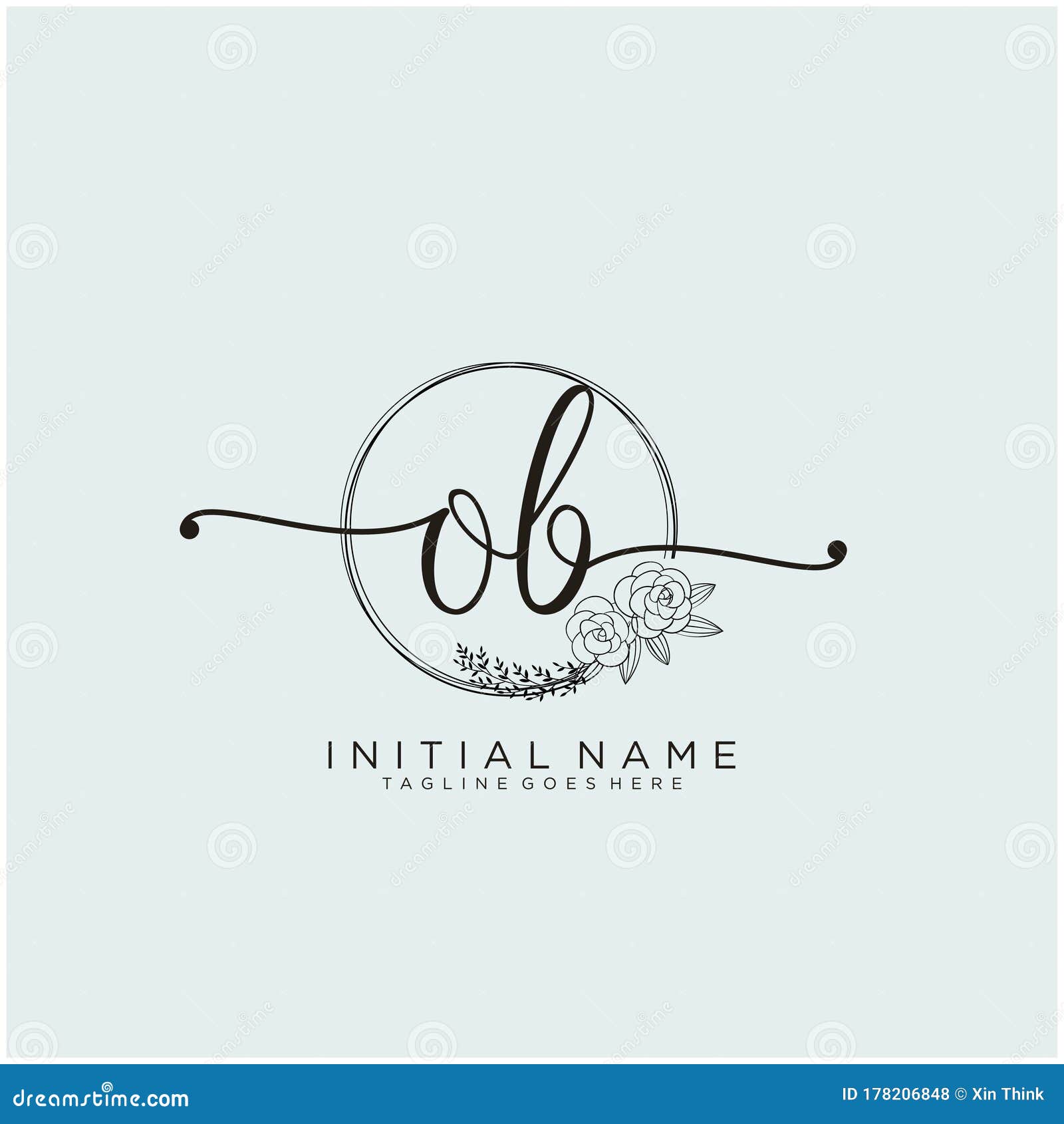 OB Letter Initial Beauty Monogram and Elegant Stock Vector ...