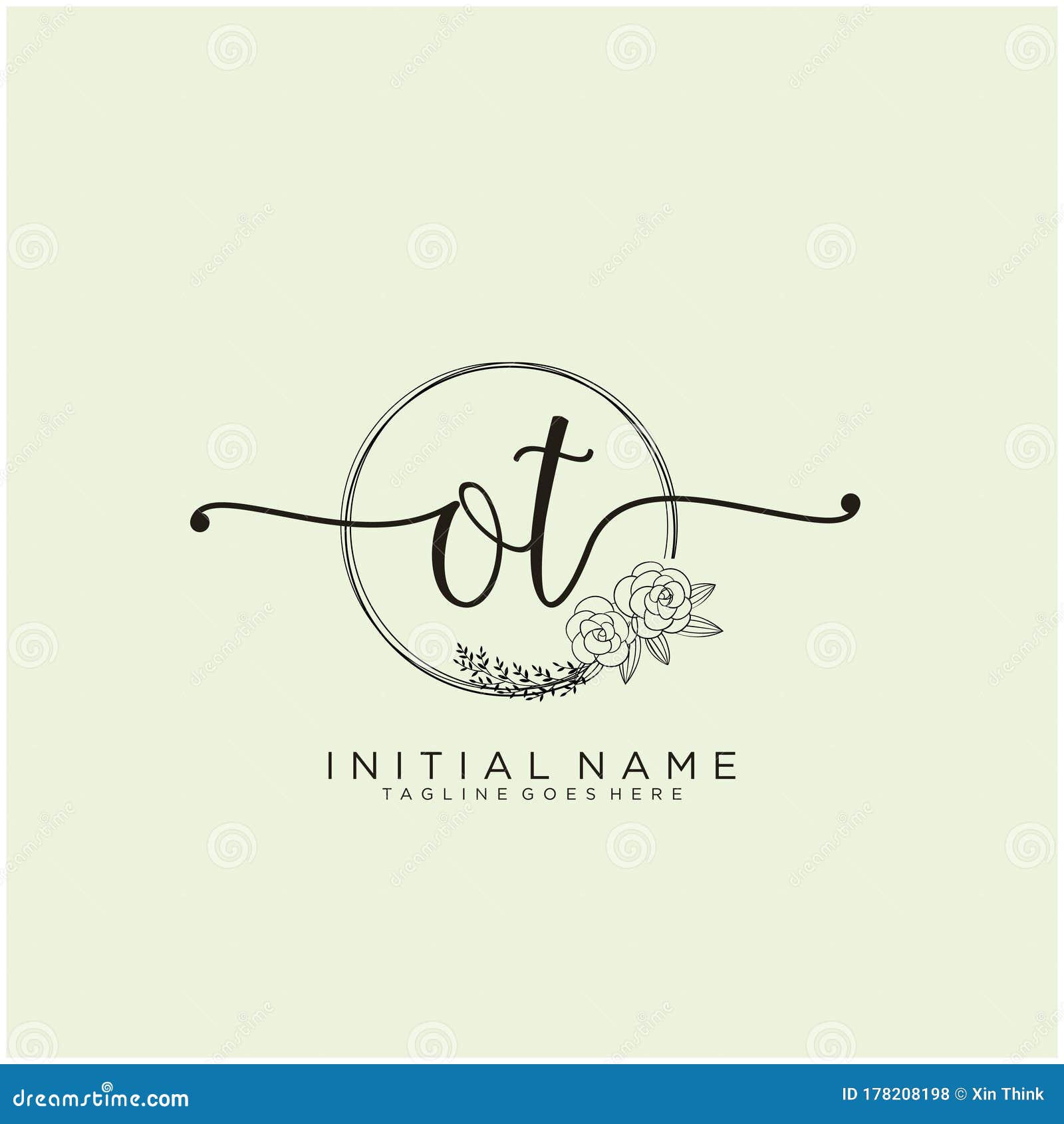 OT Letter Initial Beauty Monogram and Elegant Stock Vector ...
