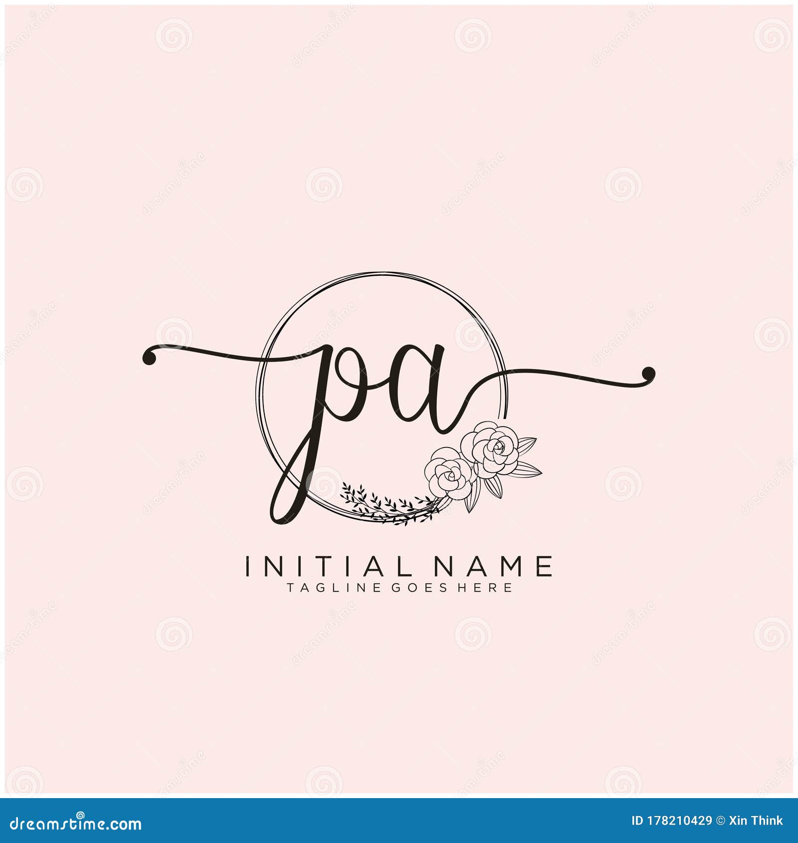 PA Letter Initial Beauty Monogram and Elegant Stock Illustration ...