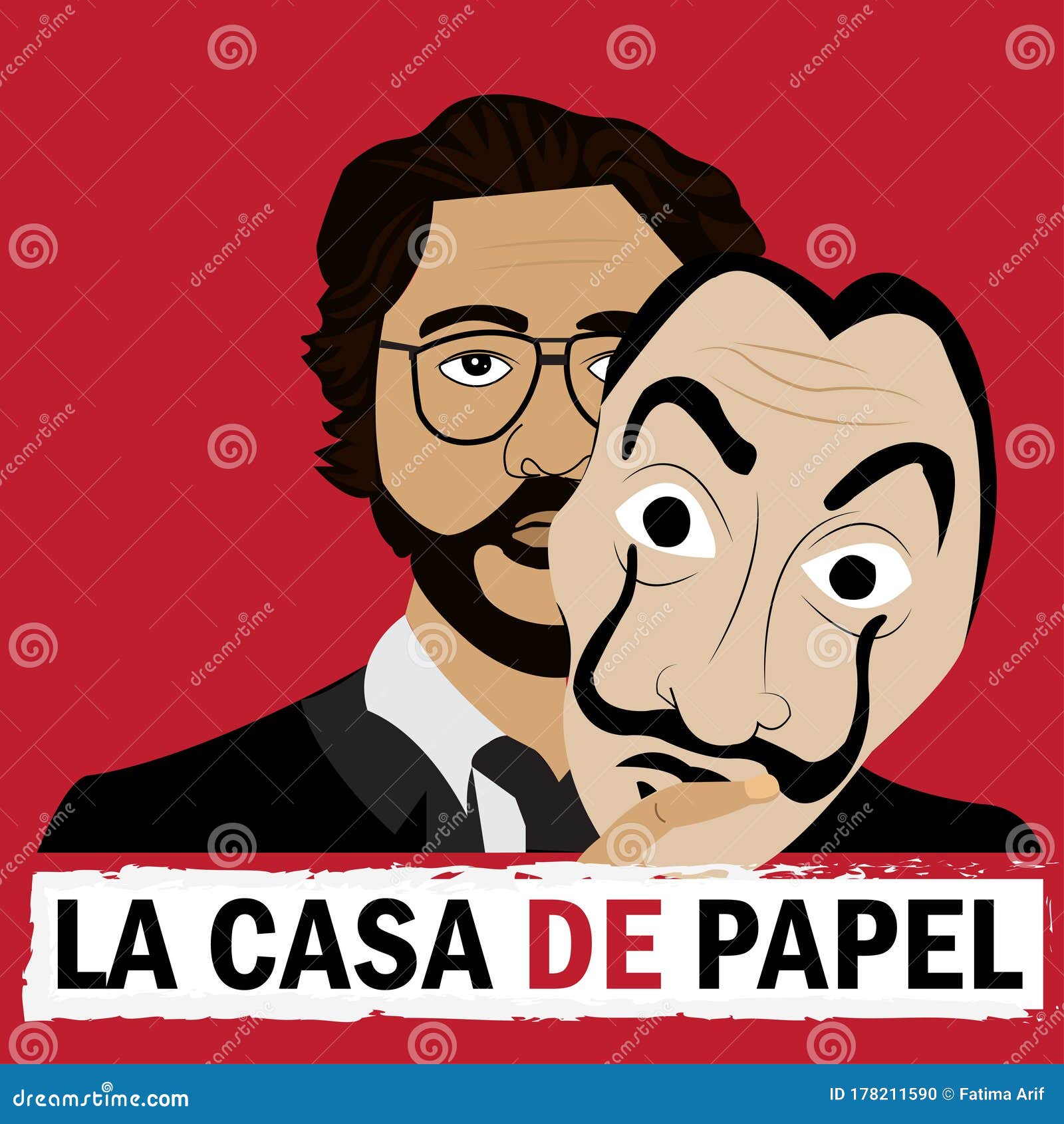 Money Heist Title With Dali Mask La Casa De Papel Design Netflix Film ...