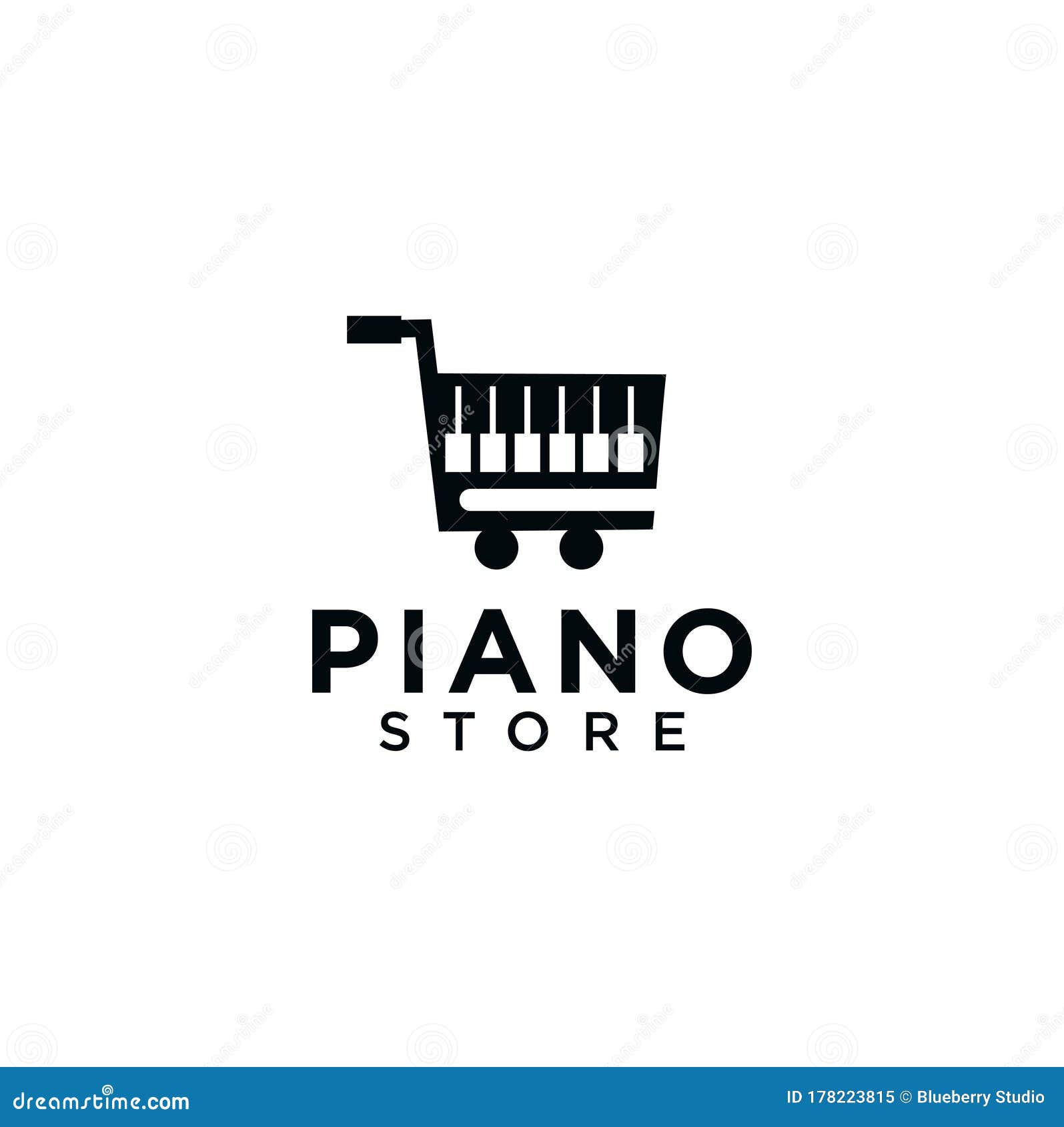 Sound Studio Logo Design Template . Piano Store Logo Icon. Music Store ...