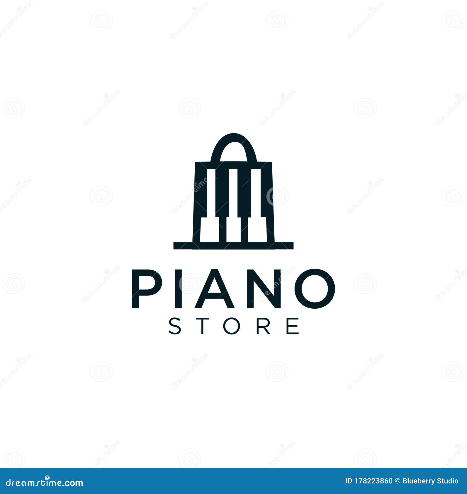 Sound Studio Logo Design Template . Piano Store Logo Icon. Music Store ...