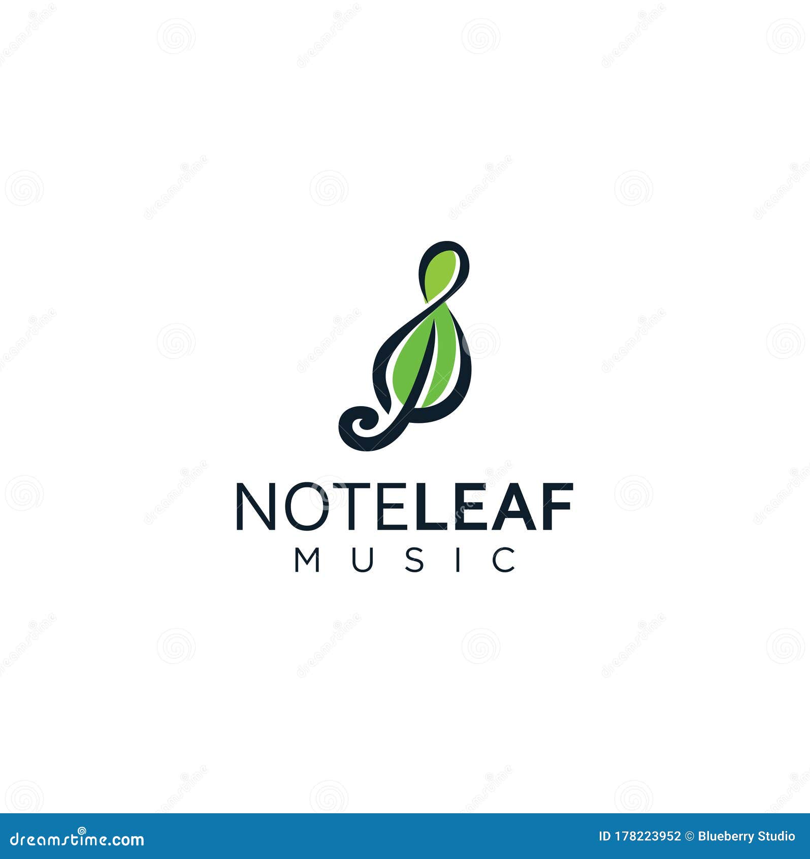 Leaf Nature Music Note Logo Icon . Green Musical Note Stock Vector ...