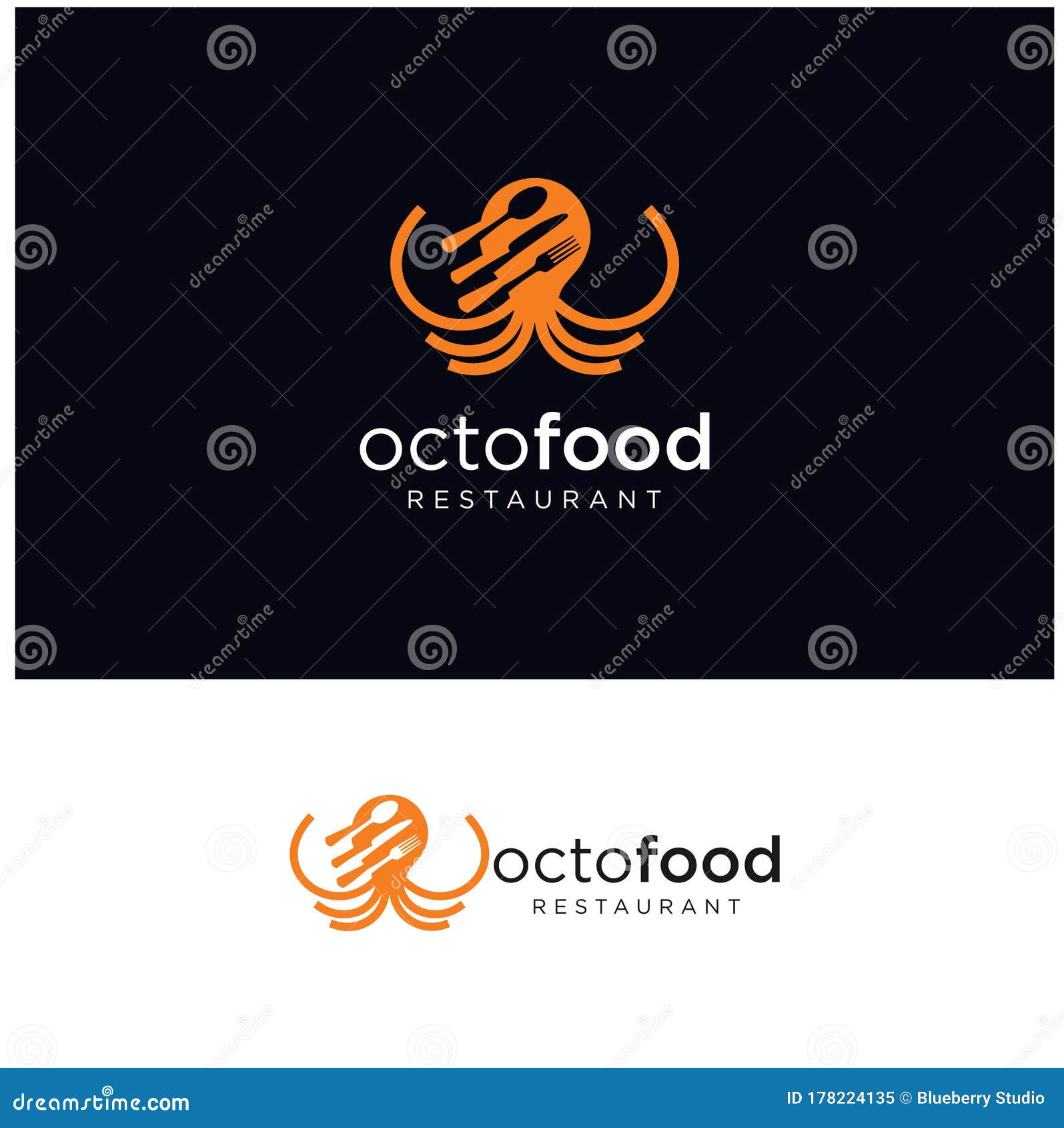Octopus Fast Food Logo Design Vector Stock . Octopus Seafood Logo ...