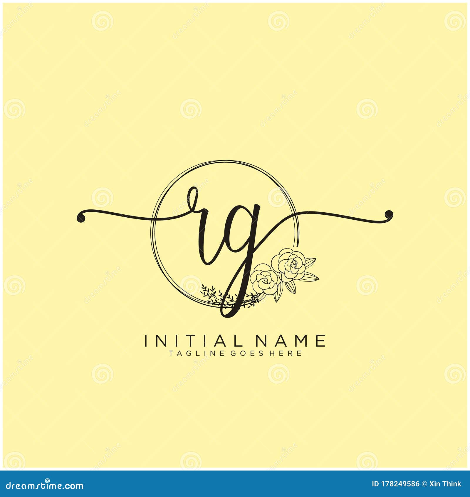 RG Letter Initial Beauty Monogram and Elegant Stock Vector ...