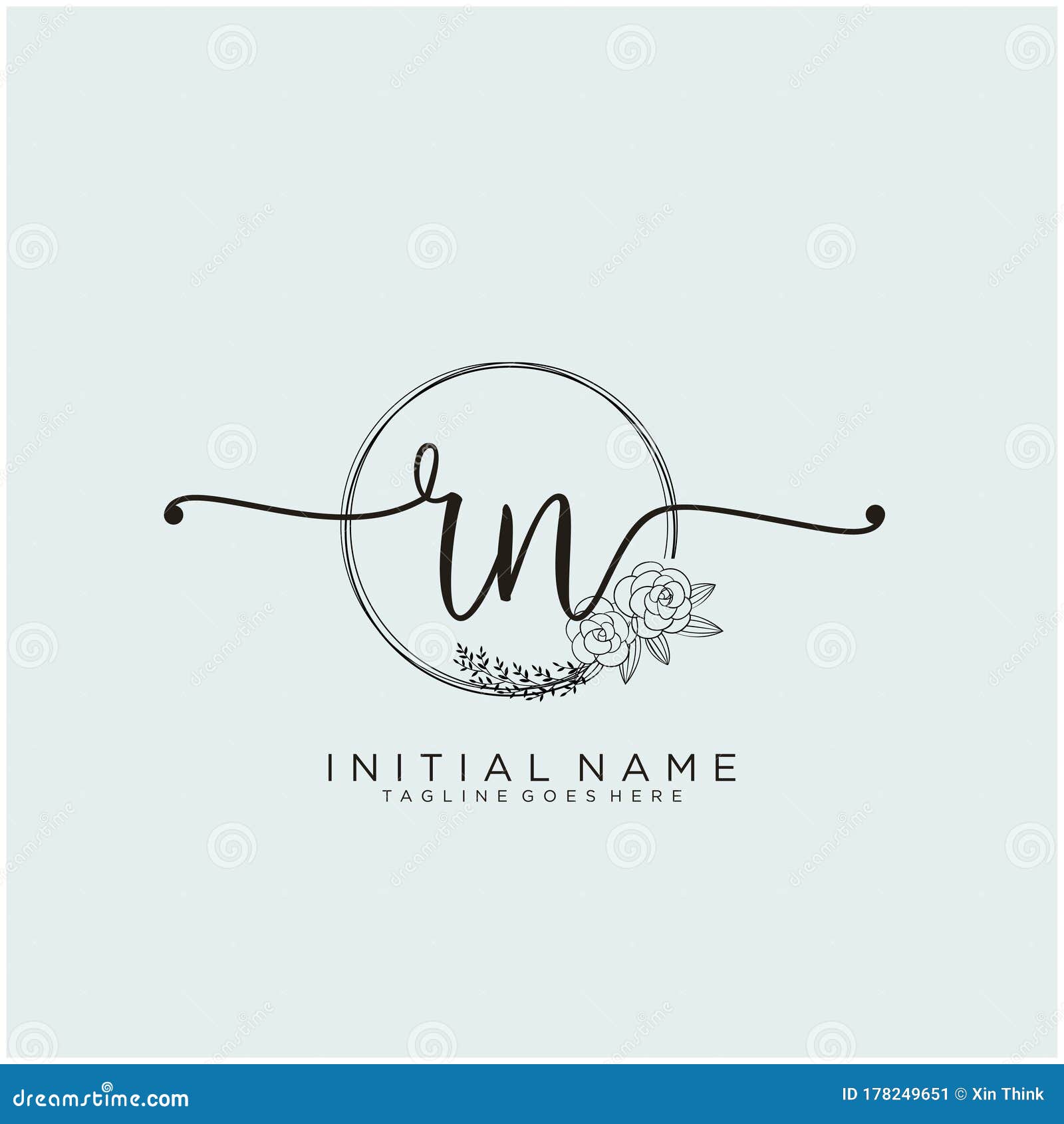 RN Letter Initial Beauty Monogram and Elegant Stock Vector ...